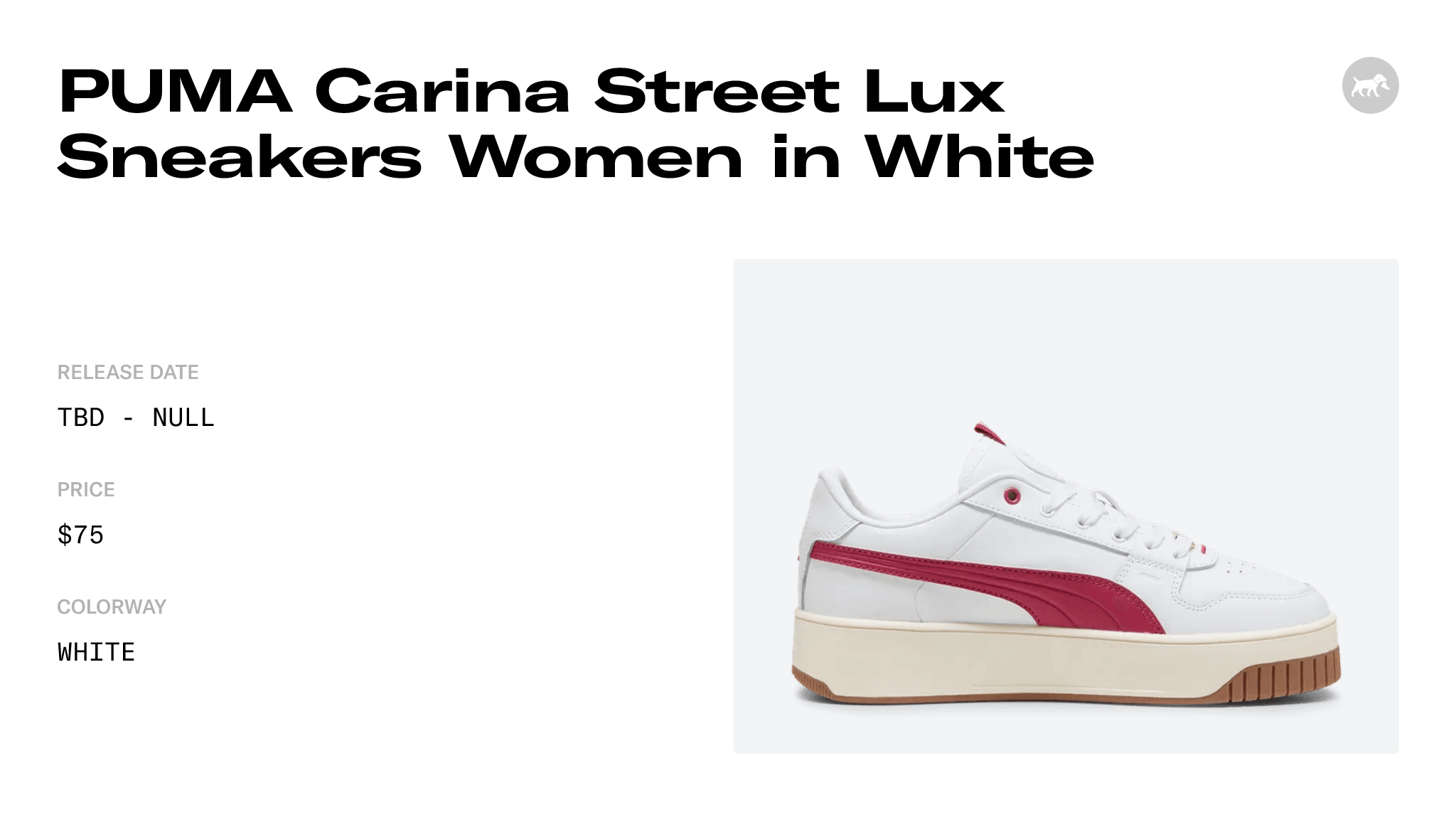 PUMA Carina Street Lux Sneakers Women in White - 397487-09 Release Info