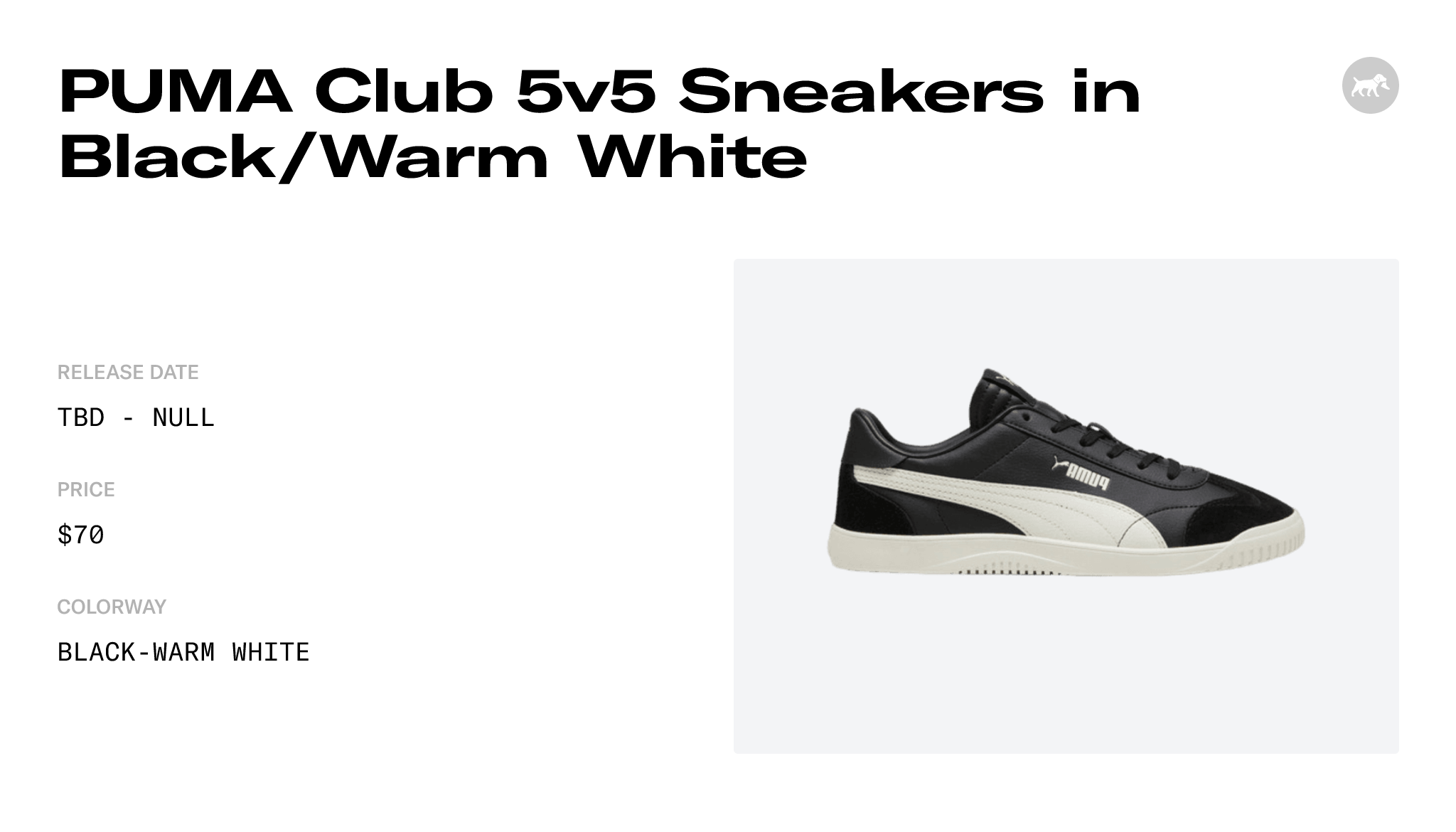 PUMA Club 5v5 Sneakers in Black/Warm White - 395104-02 Release Info