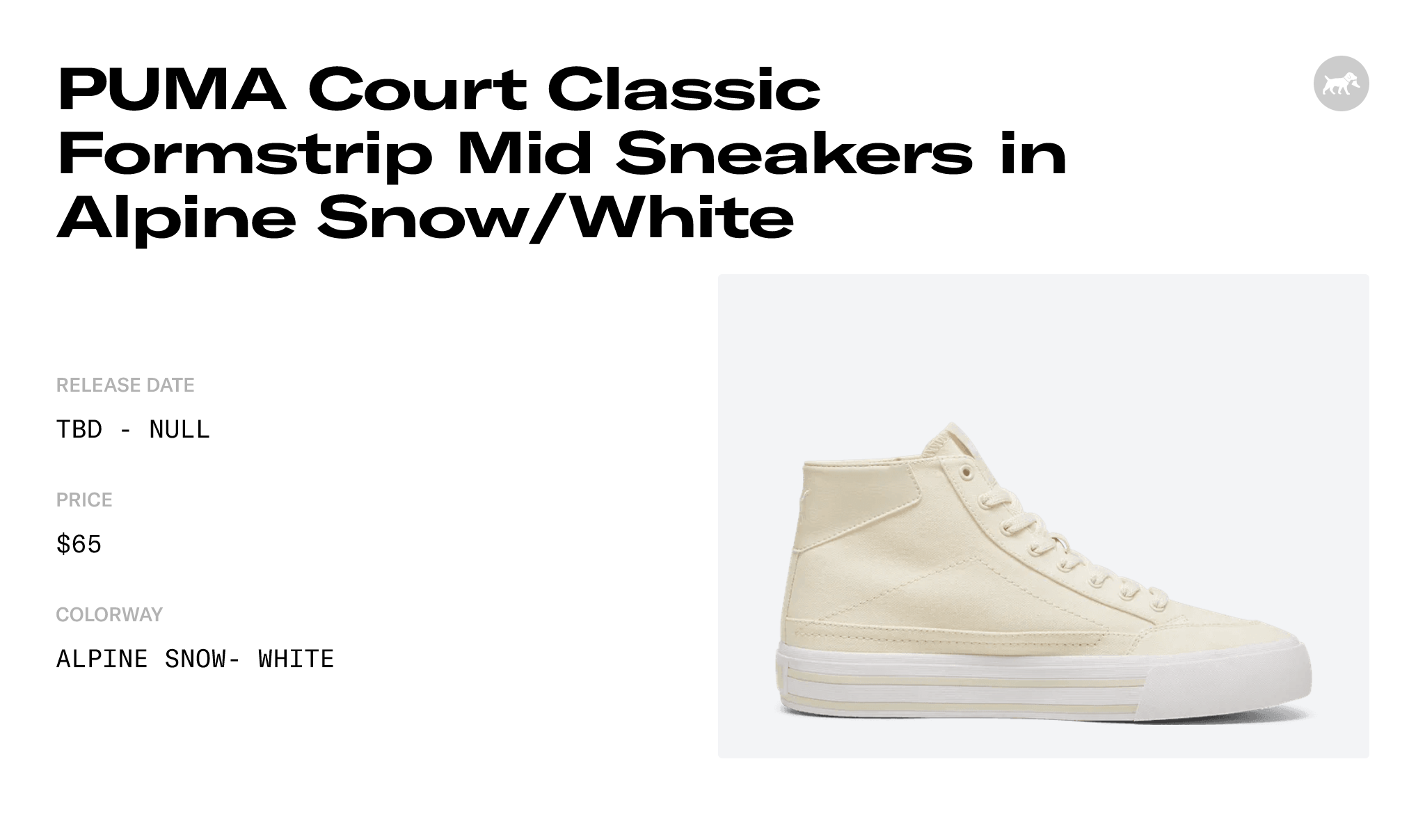 PUMA Court Classic Formstrip Mid Sneakers in Alpine Snow/White - 397265 ...