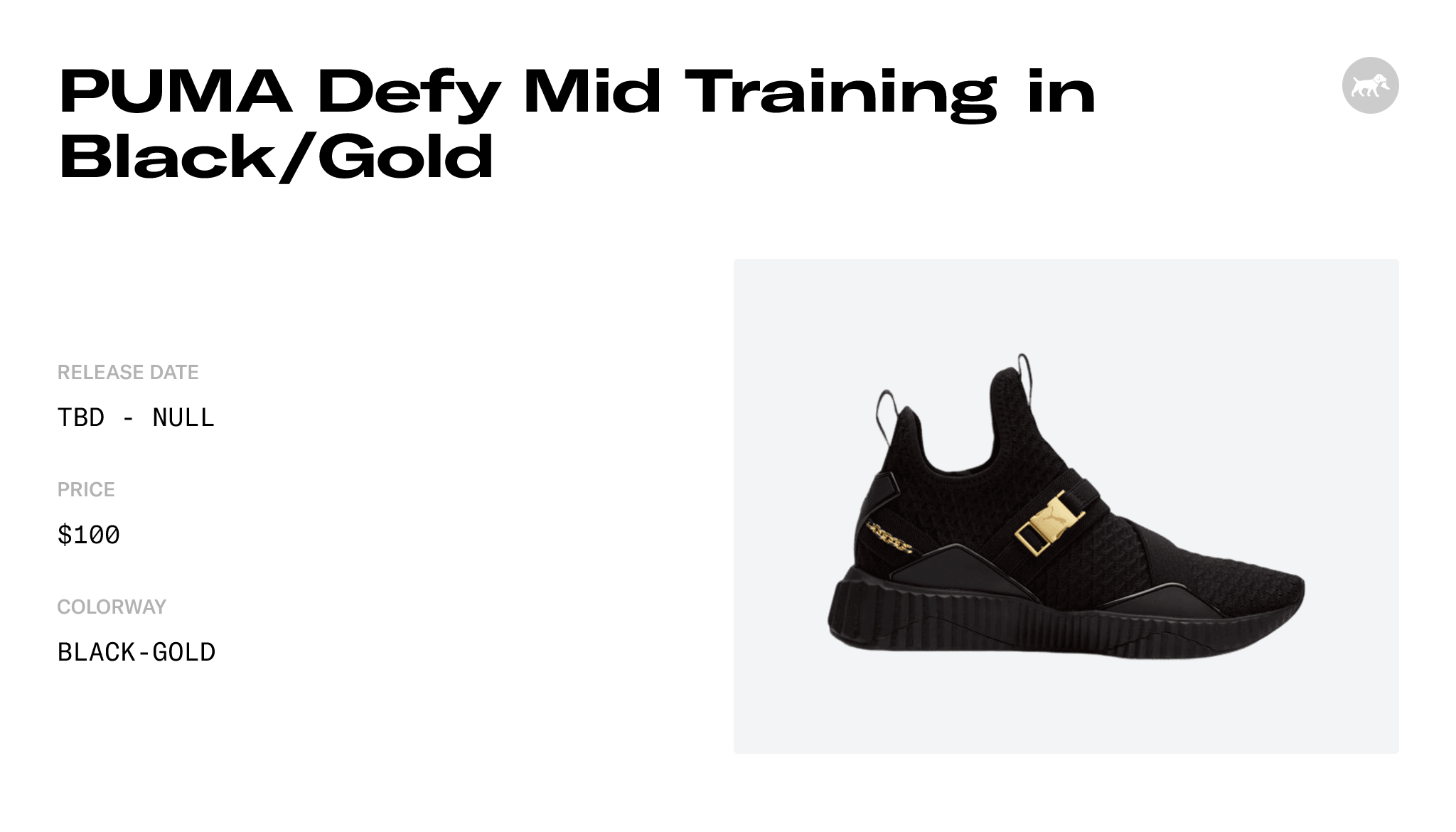 PUMA Defy Mid Training in Black/Gold - 195027-02 Release Info