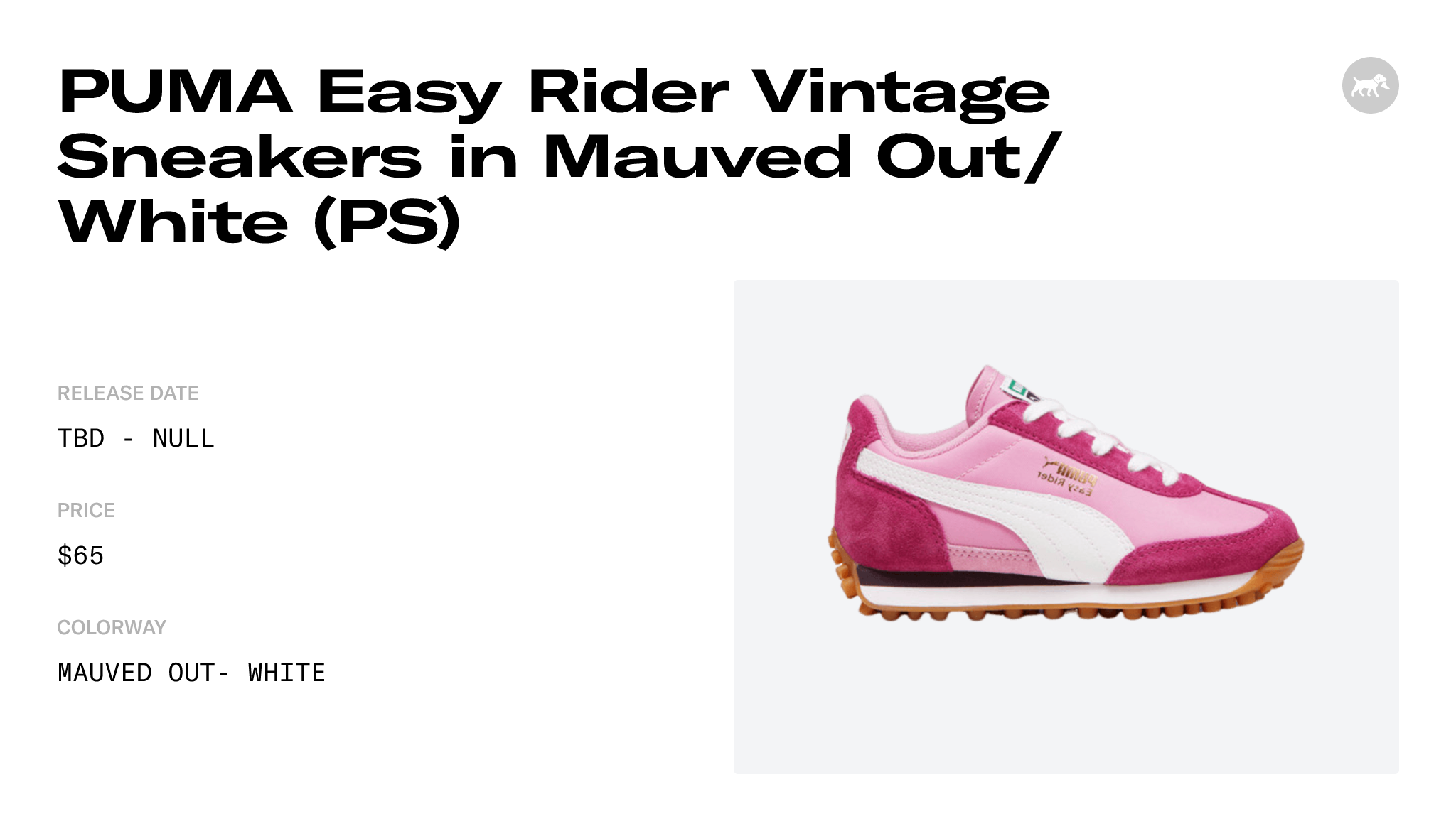 PUMA Easy Rider Vintage Sneakers in Mauved Out/White (PS) - 399372-06 ...