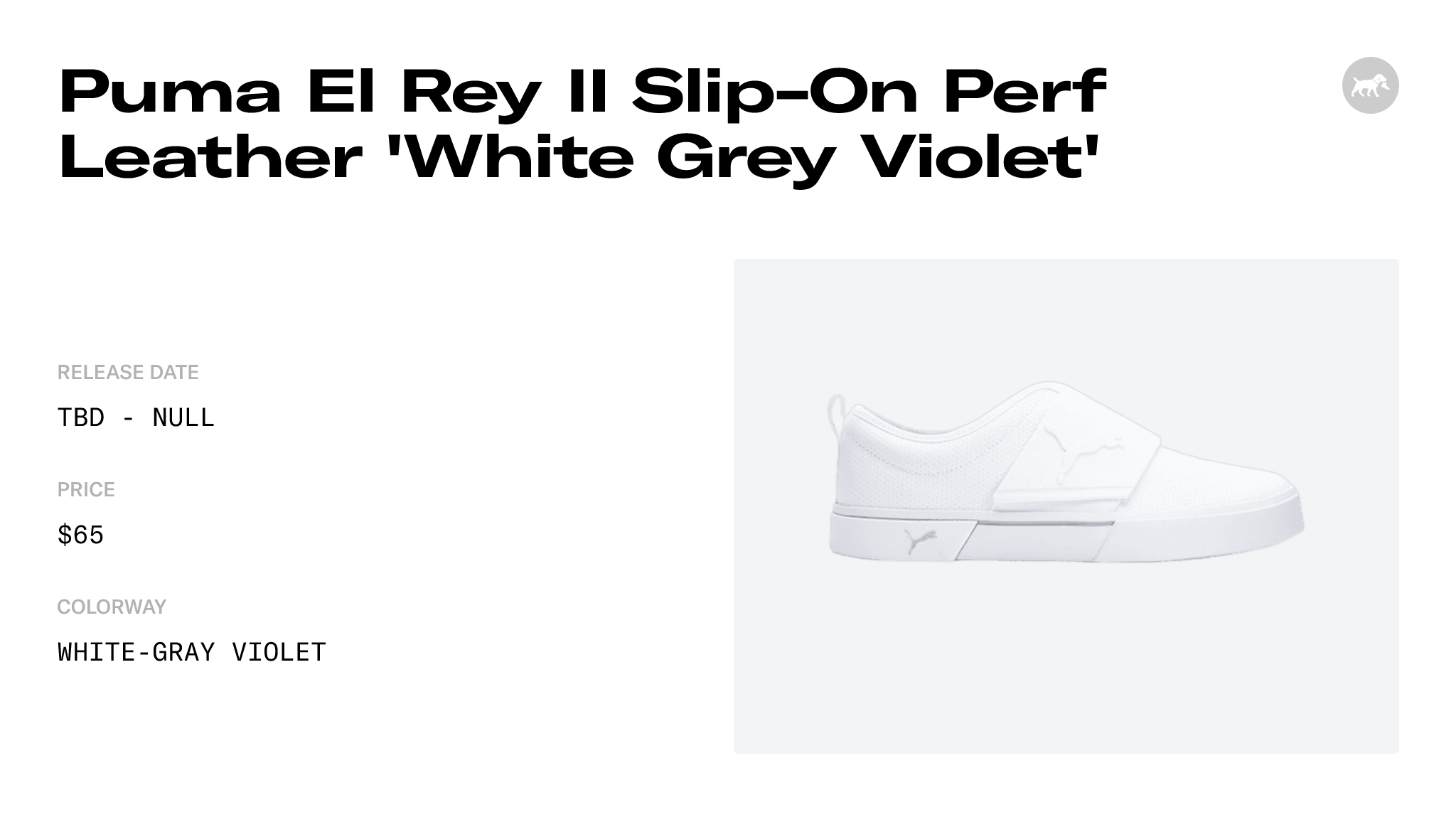 Puma El Rey II Slip-On Perf Leather 'White Grey Violet' - 384369-03 ...