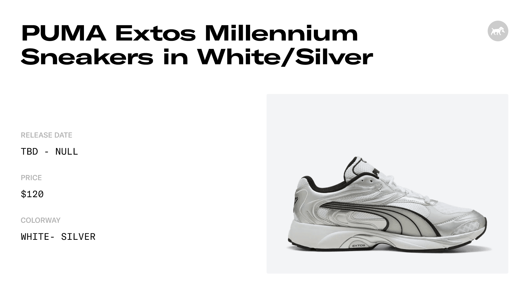 PUMA Extos Millennium Sneakers in White/Silver - 398784-02 Release Info