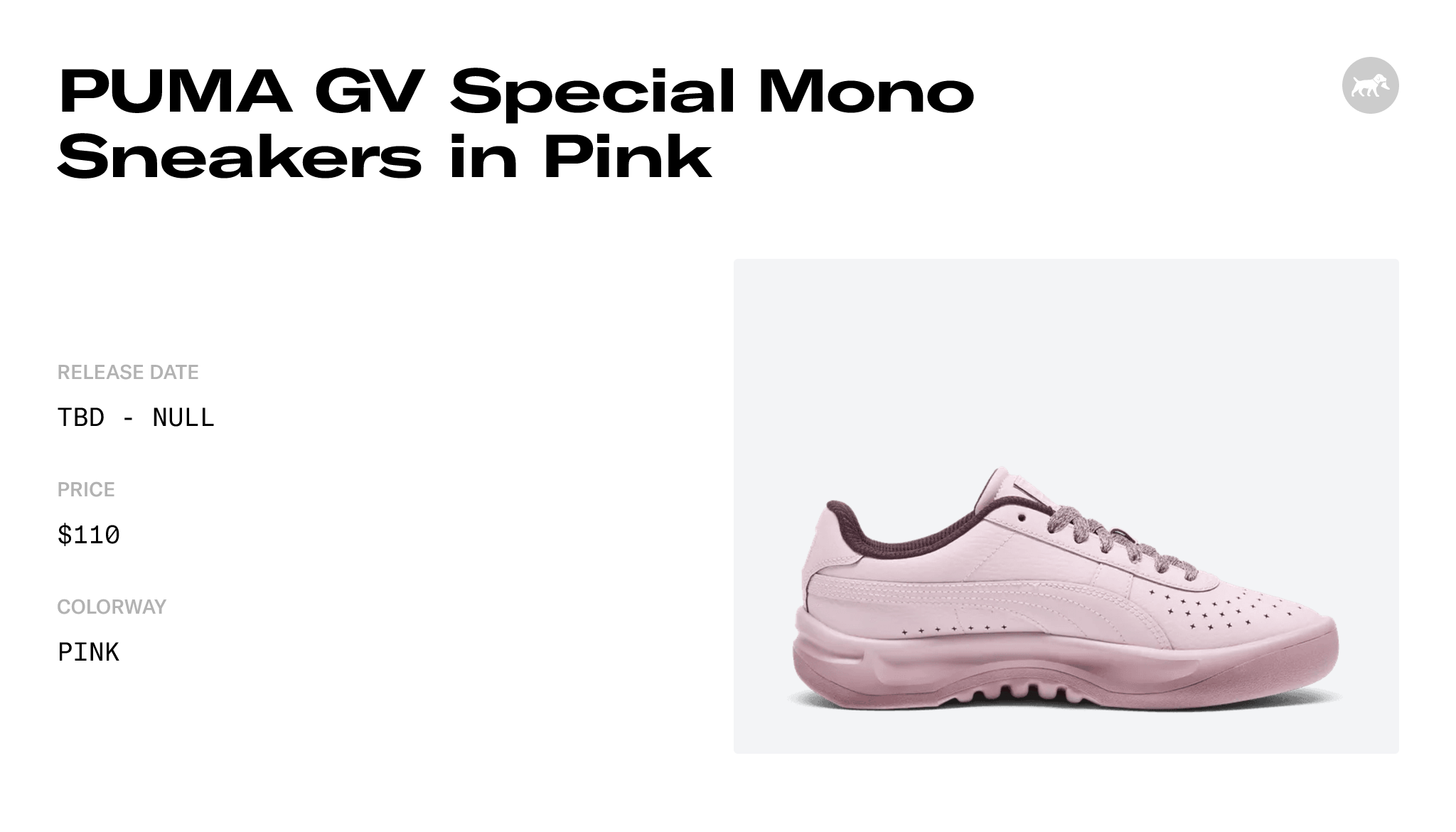 PUMA GV Special Mono Sneakers in Pink - 402126-02 Release Info