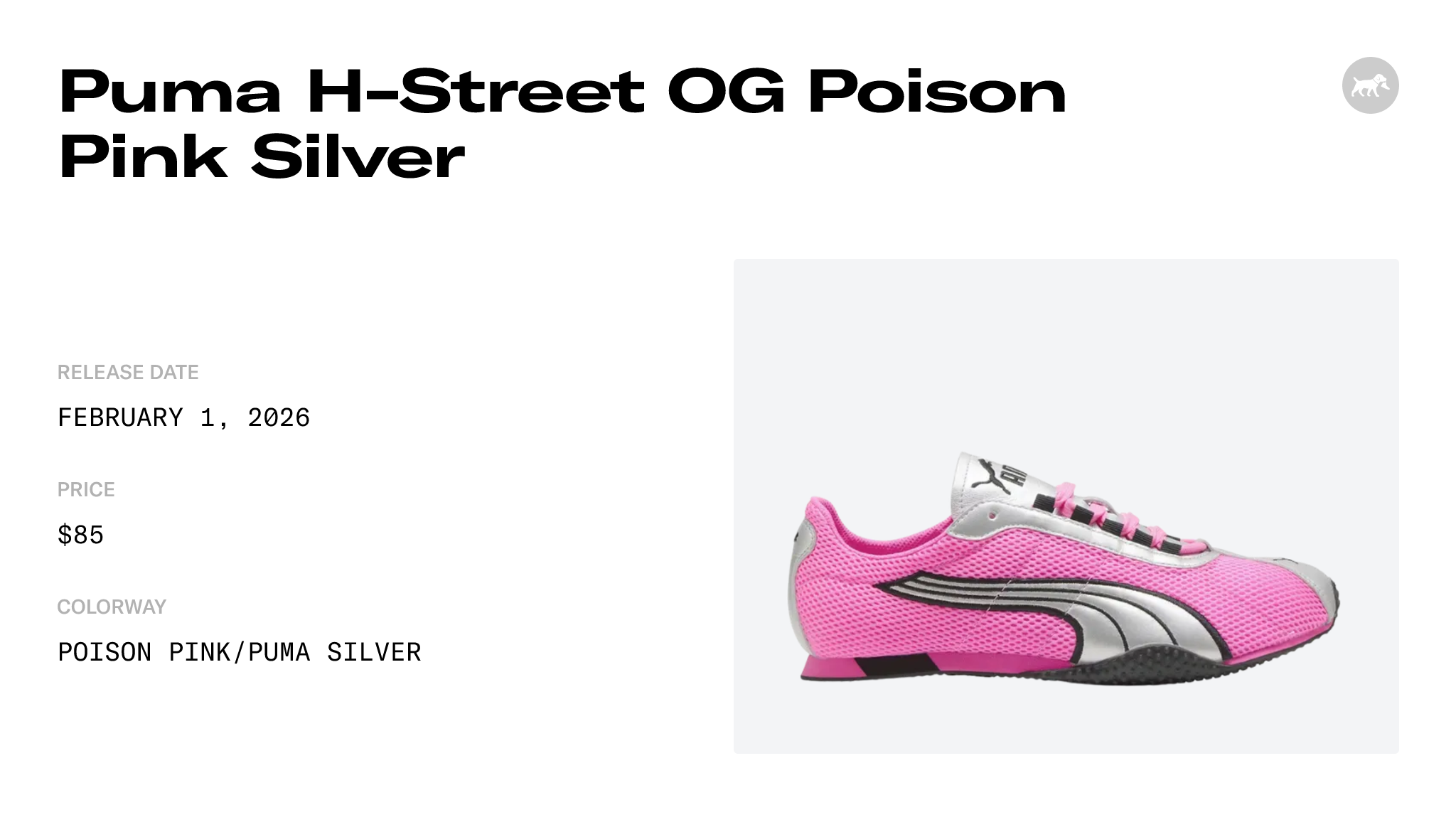 Puma H-Street OG Poison Pink Silver - 403692-07 Release Info