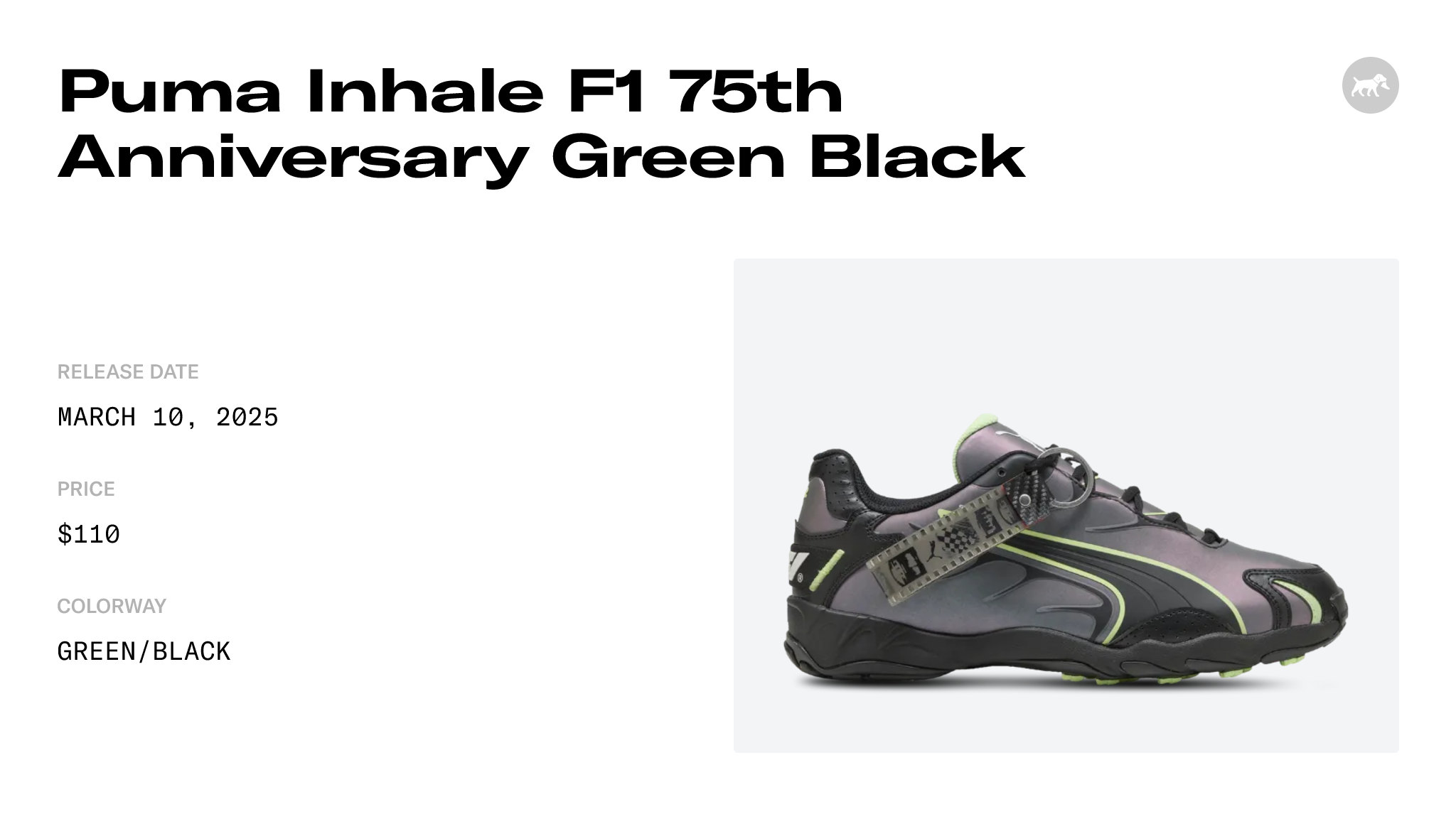 Puma Inhale F1 75th Anniversary Green Black - 308843-01