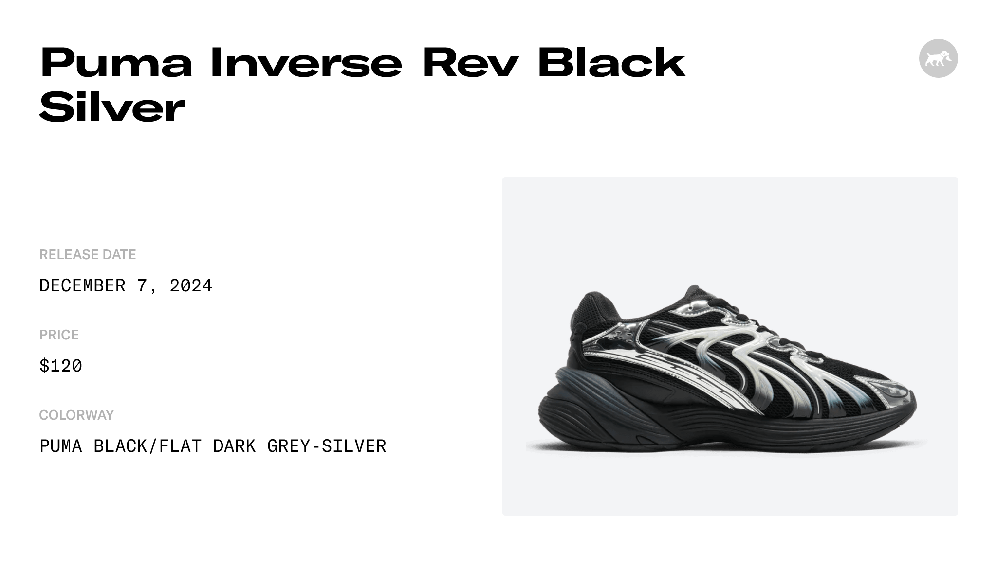 Puma Inverse Rev Black Silver - 402946-01 Raffles & Where to Buy