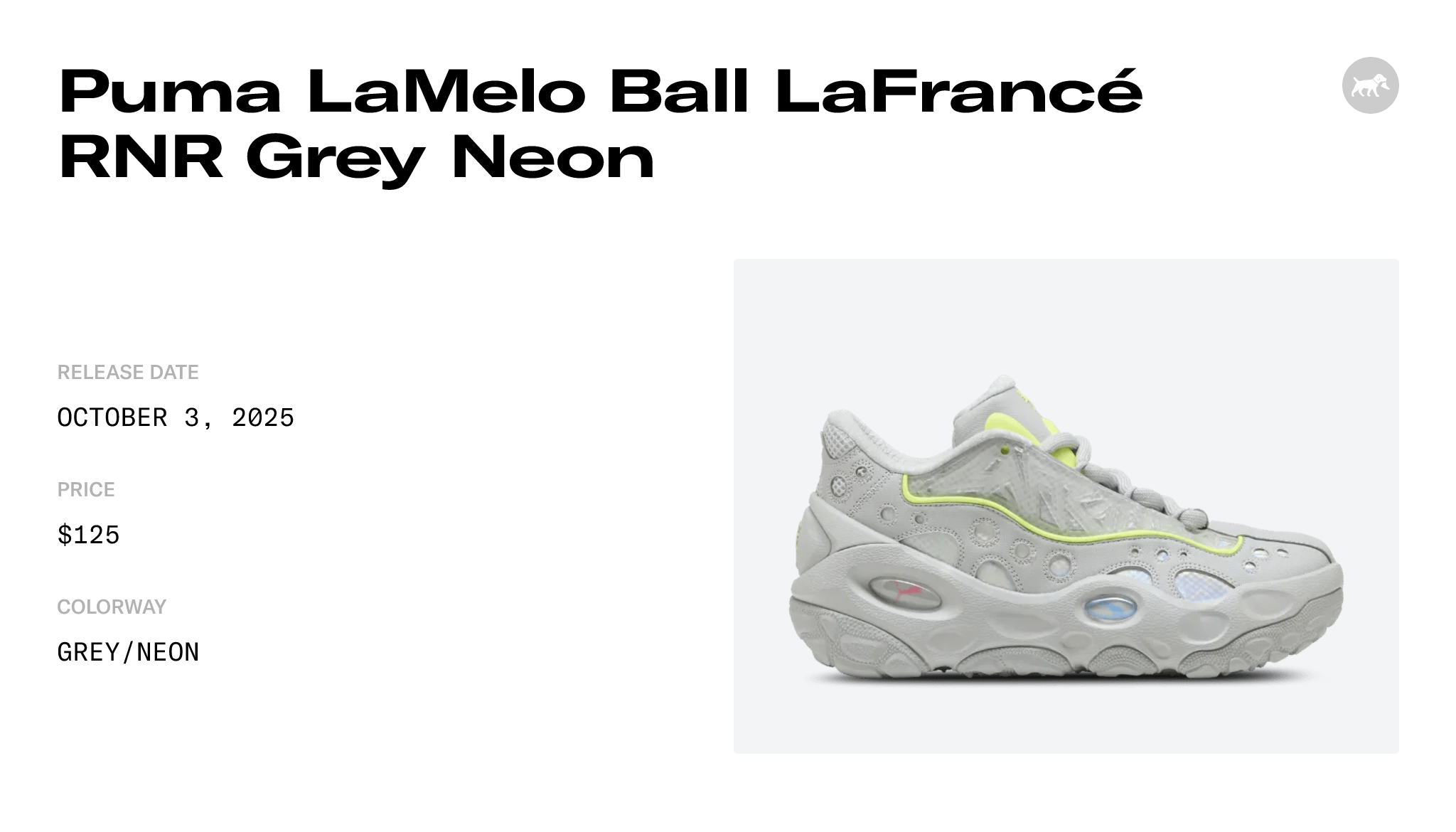Puma LaMelo Ball LaFrancé RNR Grey Neon - 312271-01