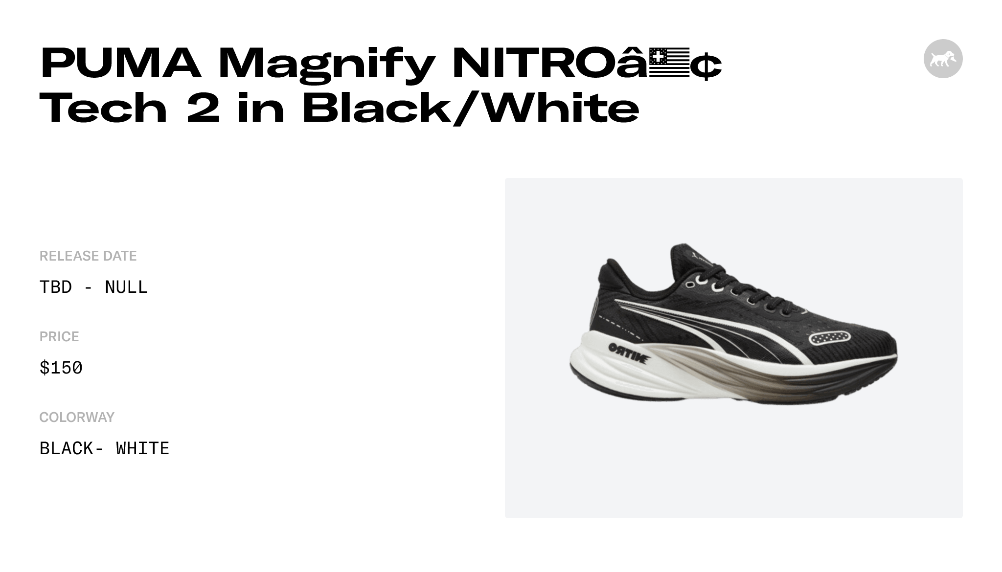 PUMA Magnify NITROâ ¢ Tech 2 in Black/White - 380091-01 Release Info