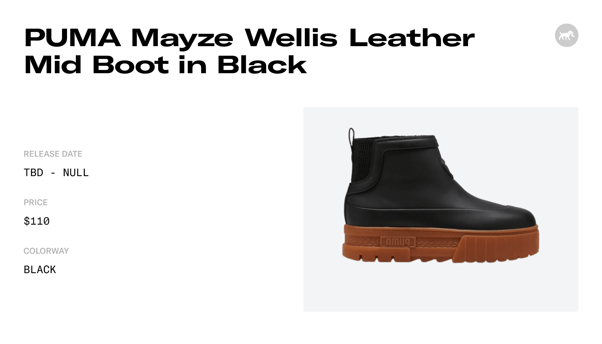PUMA Mayze Wellis Leather Mid Boot in Black - 398535-01 Release Info