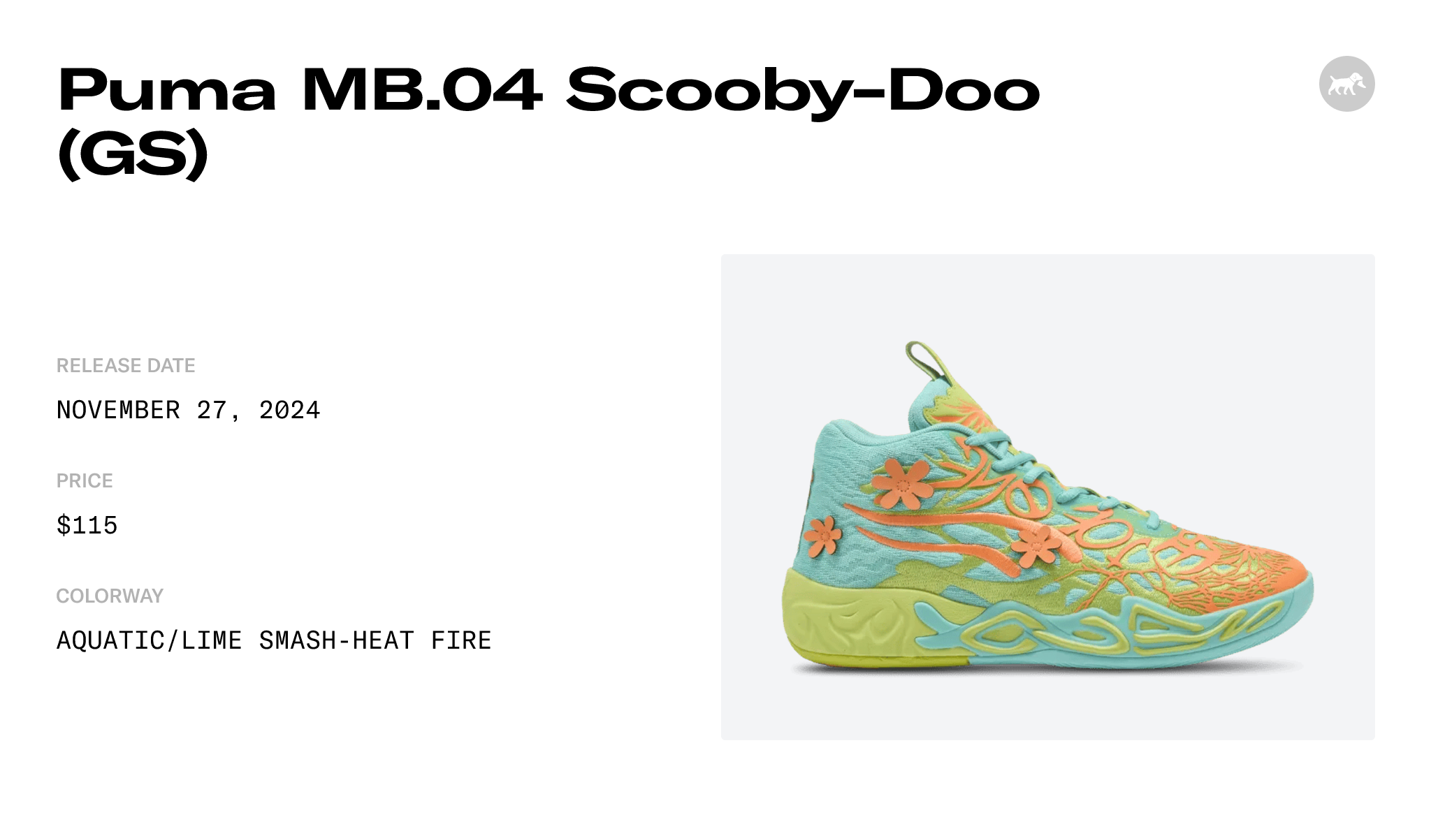 Puma MB.04 Scooby-Doo (GS) - 310777-01 Raffles & Where to Buy