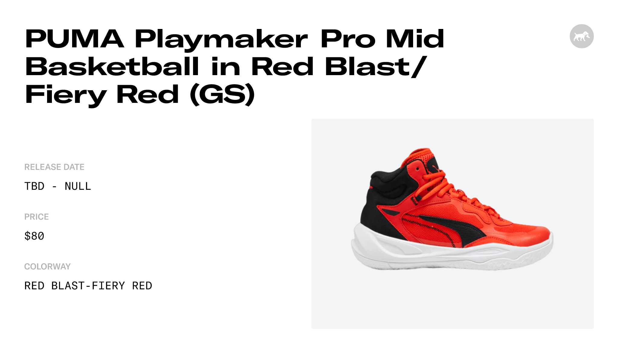 PUMA Playmaker Pro Mid Basketball in Red Blast/Fiery Red (GS) - 378330 ...