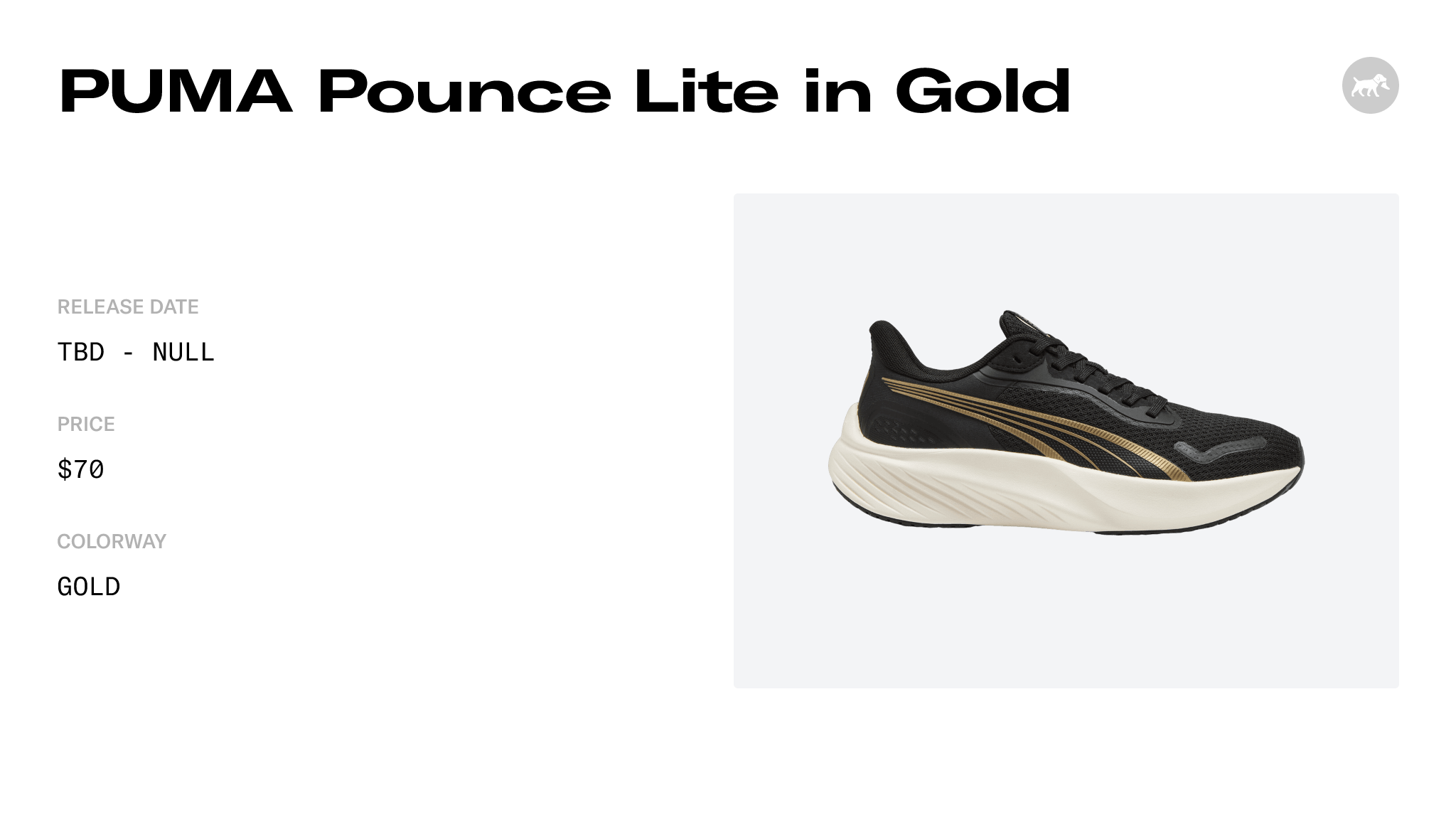 PUMA Pounce Lite in Gold - 312239-11 Release Info