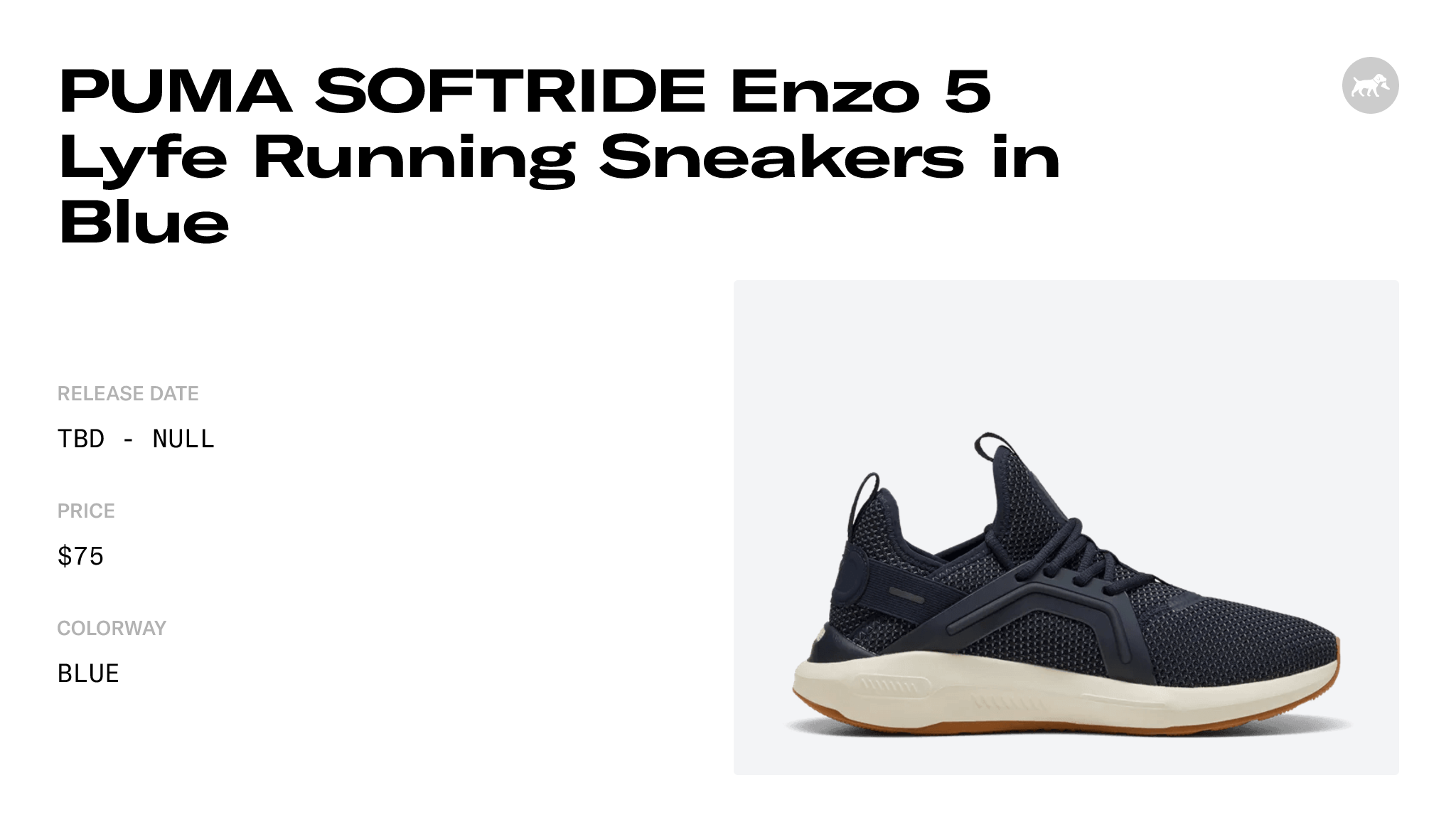 PUMA SOFTRIDE Enzo 5 Lyfe Running Sneakers in Blue - 311472-01 Release Info