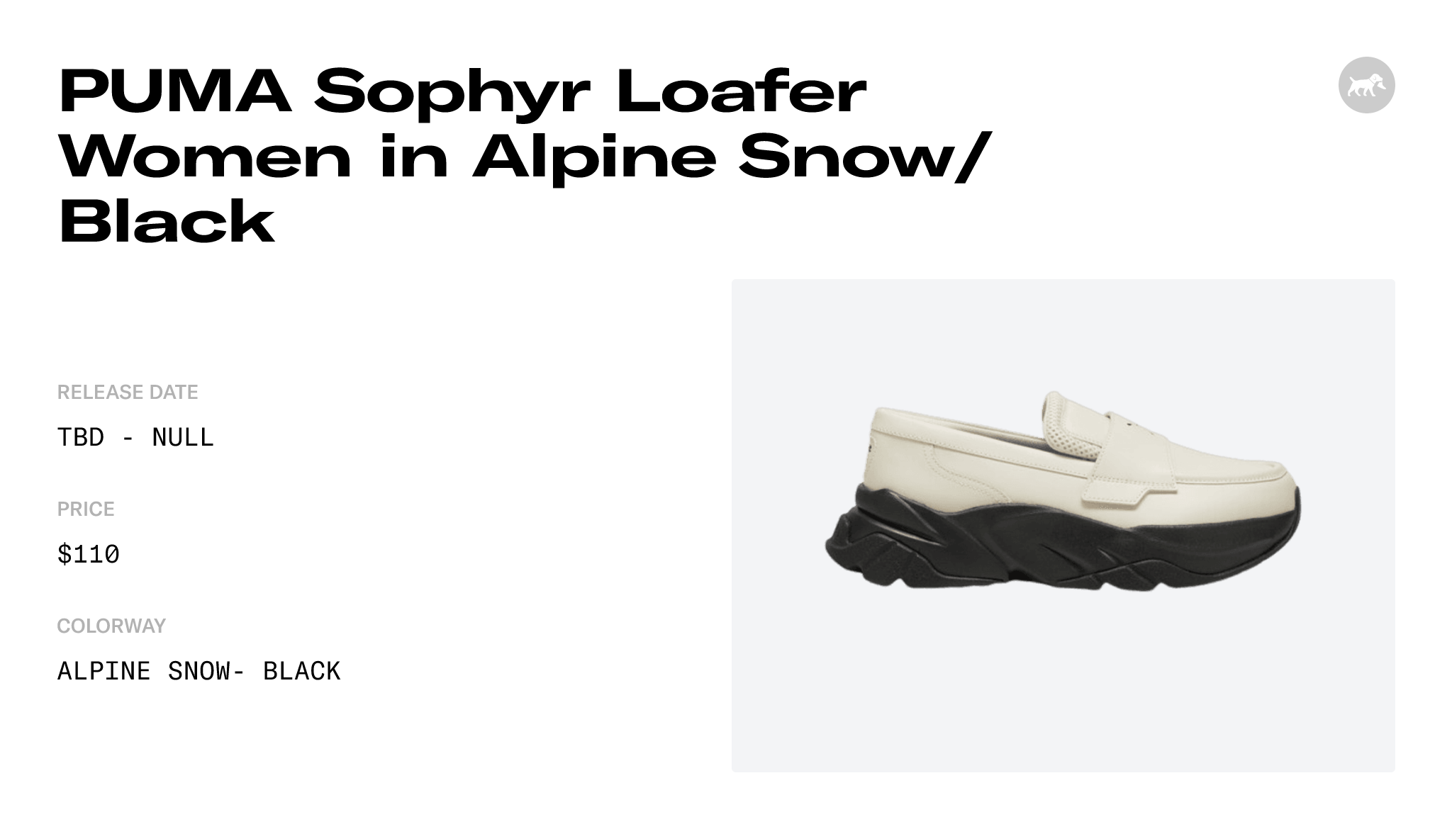 PUMA Sophyr Loafer Women in Alpine Snow/Black - 397730-02 Release Info