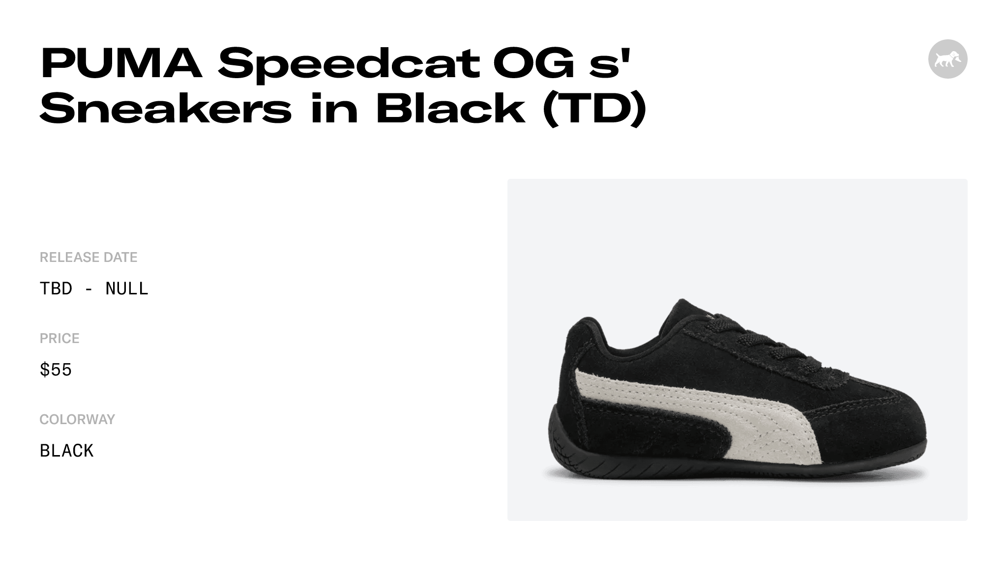 PUMA Speedcat OG s' Sneakers in Black (TD) - 401700-01 Release Info