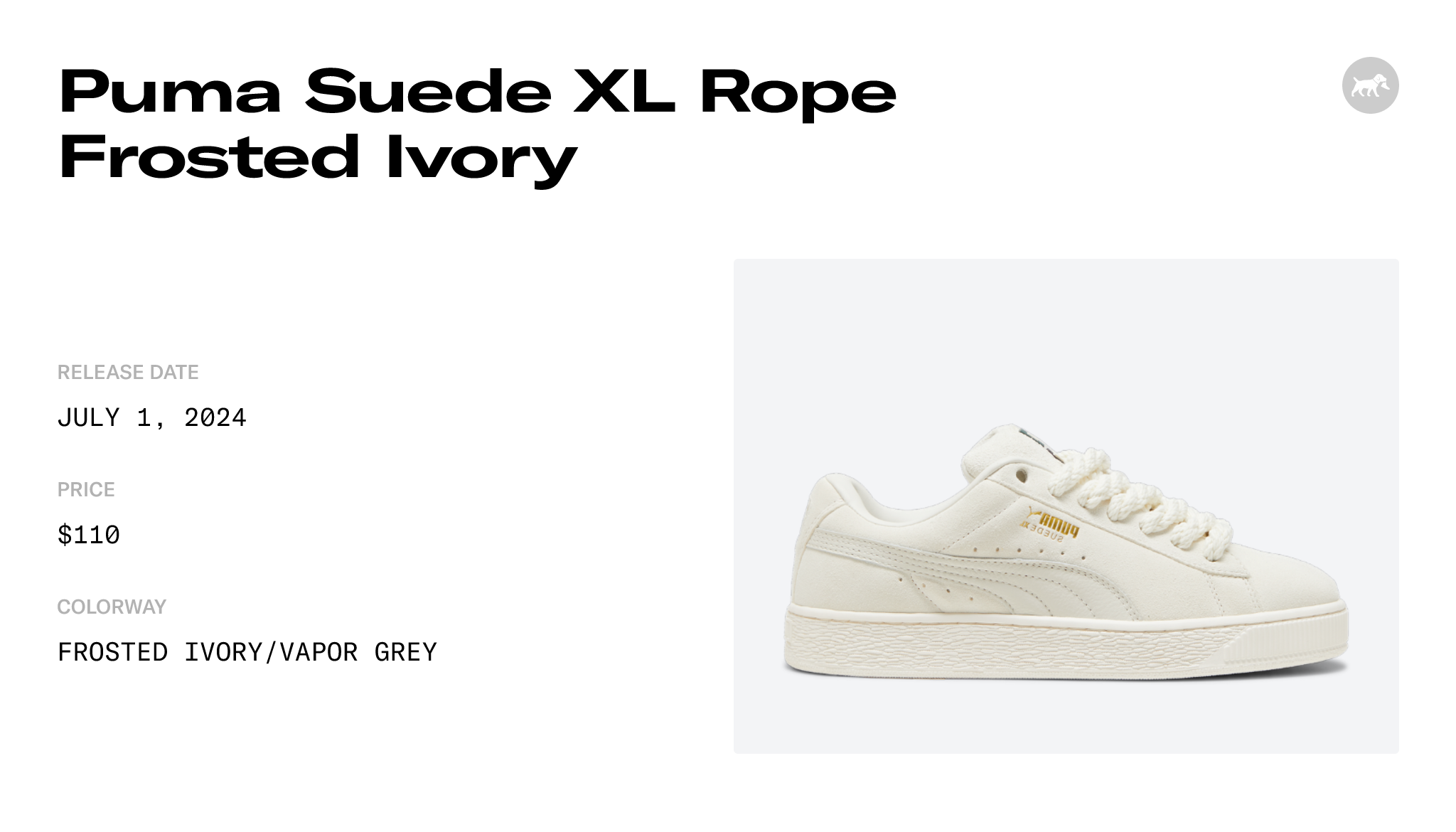Puma Suede XL Rope Frosted Ivory - 398708-01 Raffles & Where to Buy