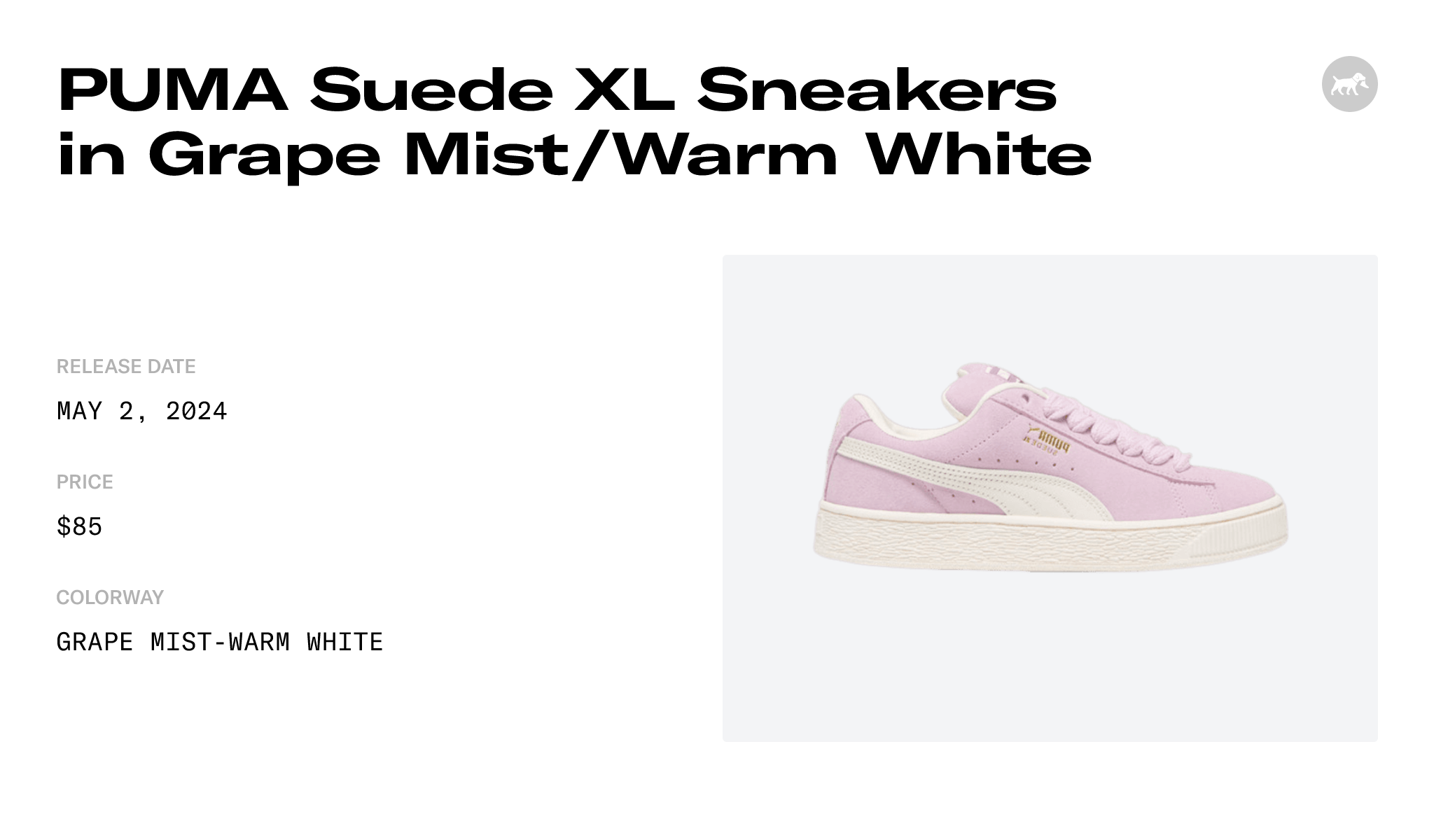 PUMA Suede XL Sneakers in Grape Mist/Warm White - 397648-08
