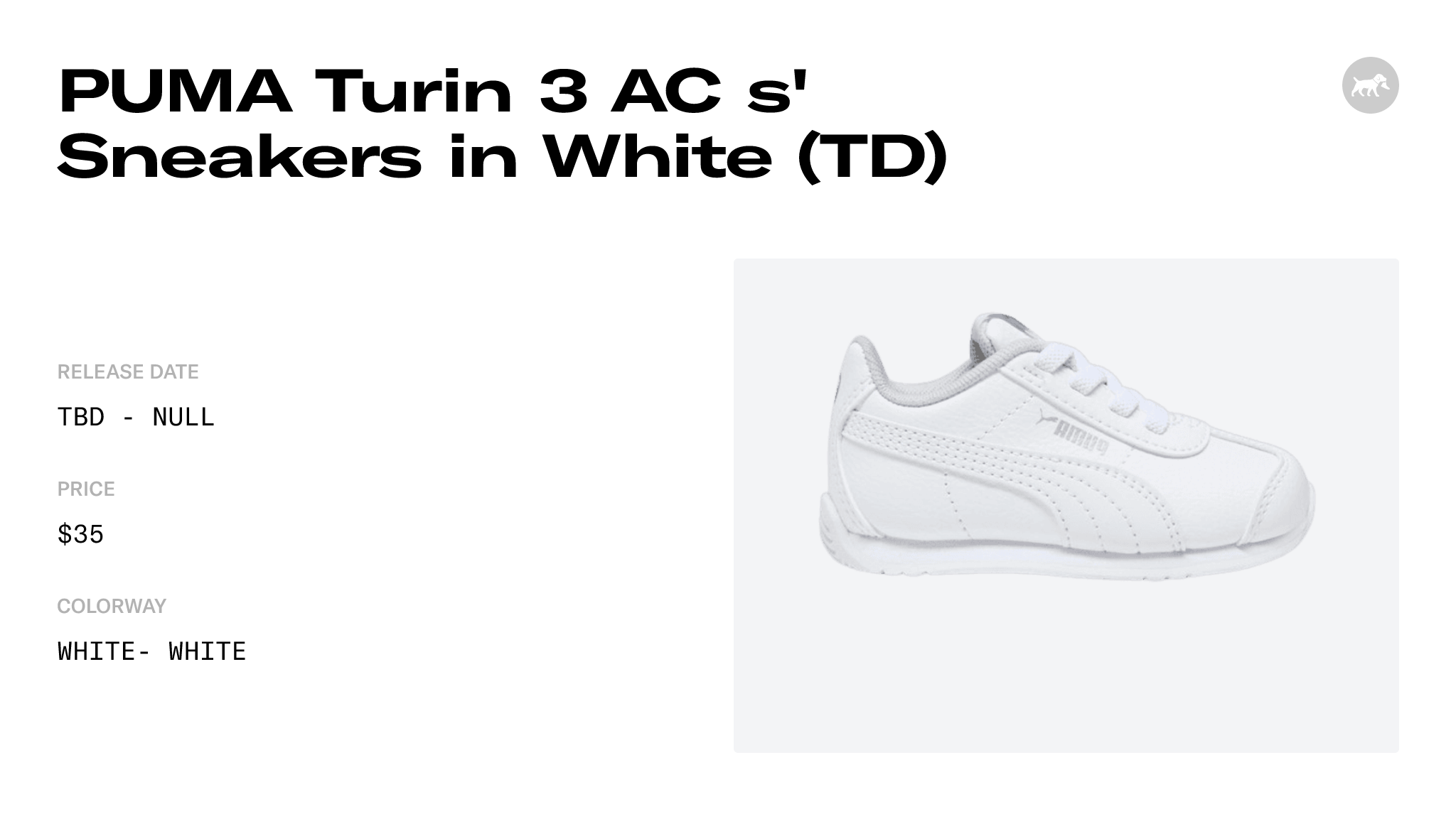 PUMA Turin 3 AC s' Sneakers in White (TD) - 384432-02 Release Info