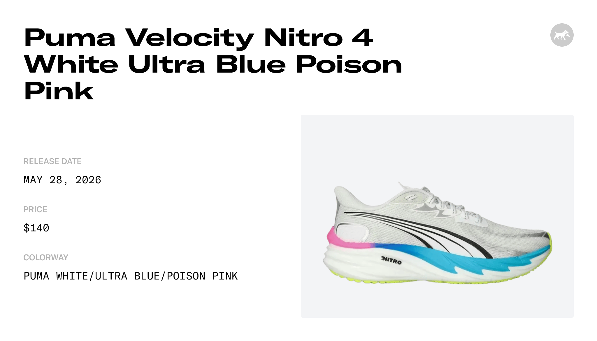 Puma Velocity Nitro 4 White Ultra Blue Poison Pink - 311140-26