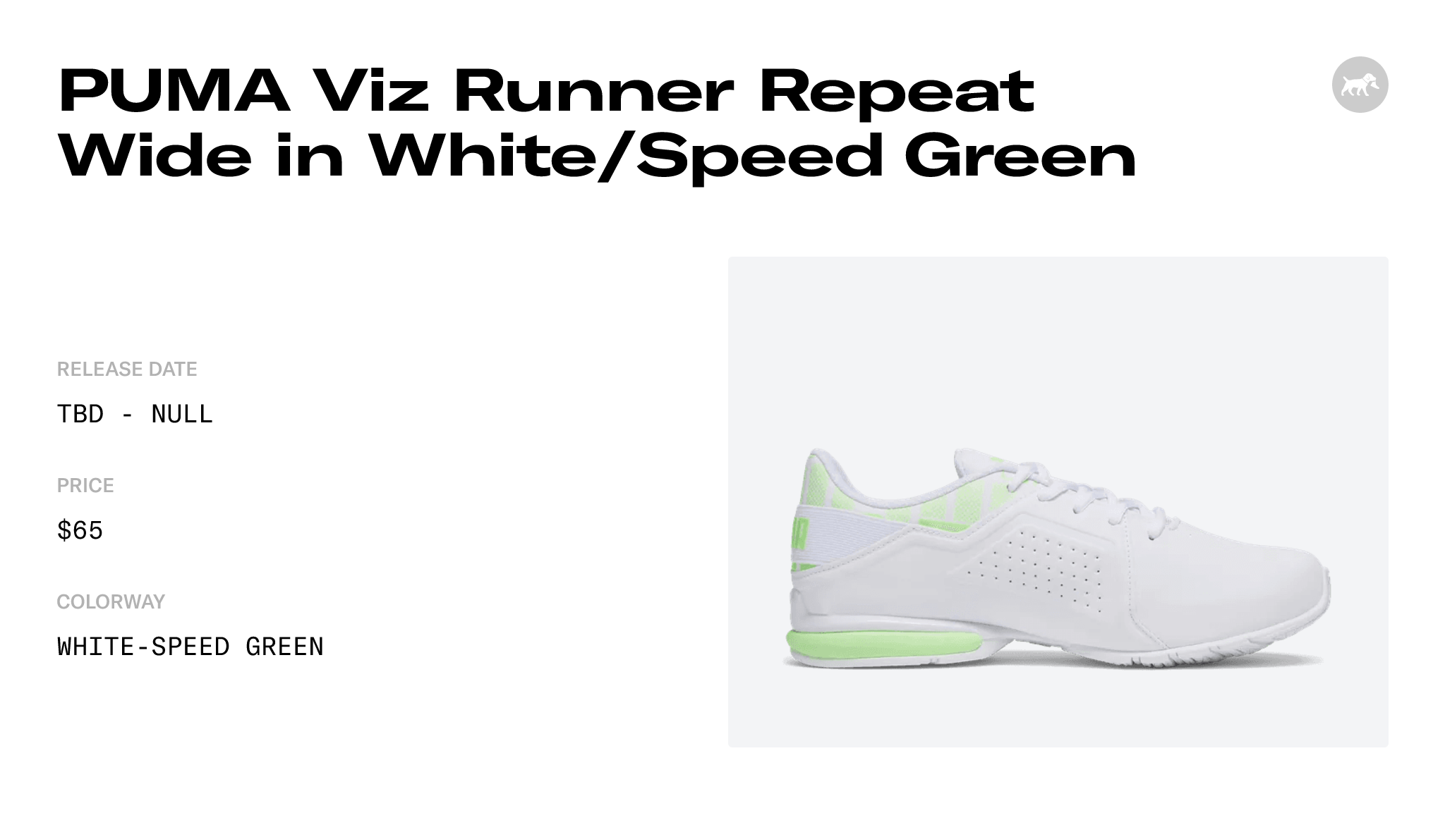 PUMA Viz Runner Repeat Wide in White/Speed Green - 377334-14 Release Info