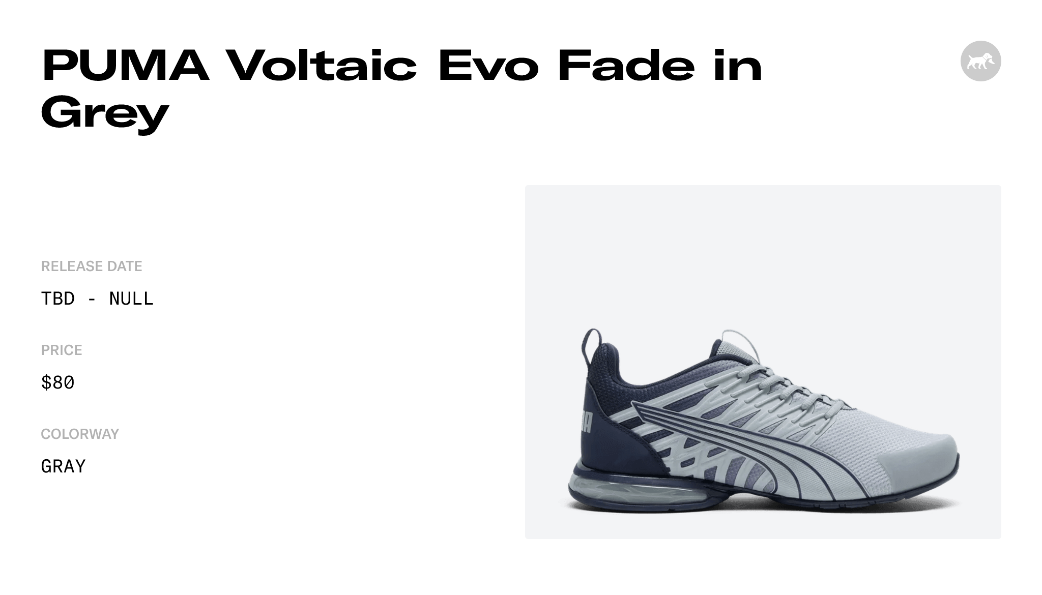PUMA Voltaic Evo Fade in Grey - 311978-01 Release Info