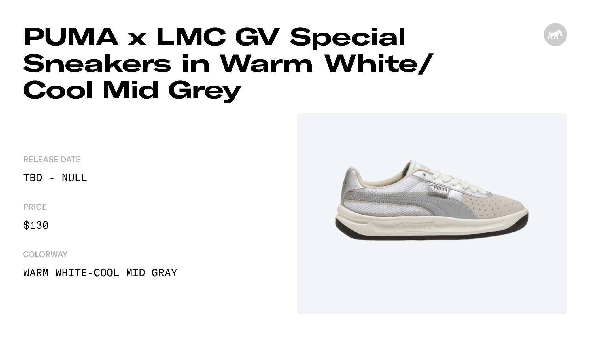 PUMA x LMC GV Special Sneakers in Warm White/Cool Mid Grey - 398312-01 Release Info