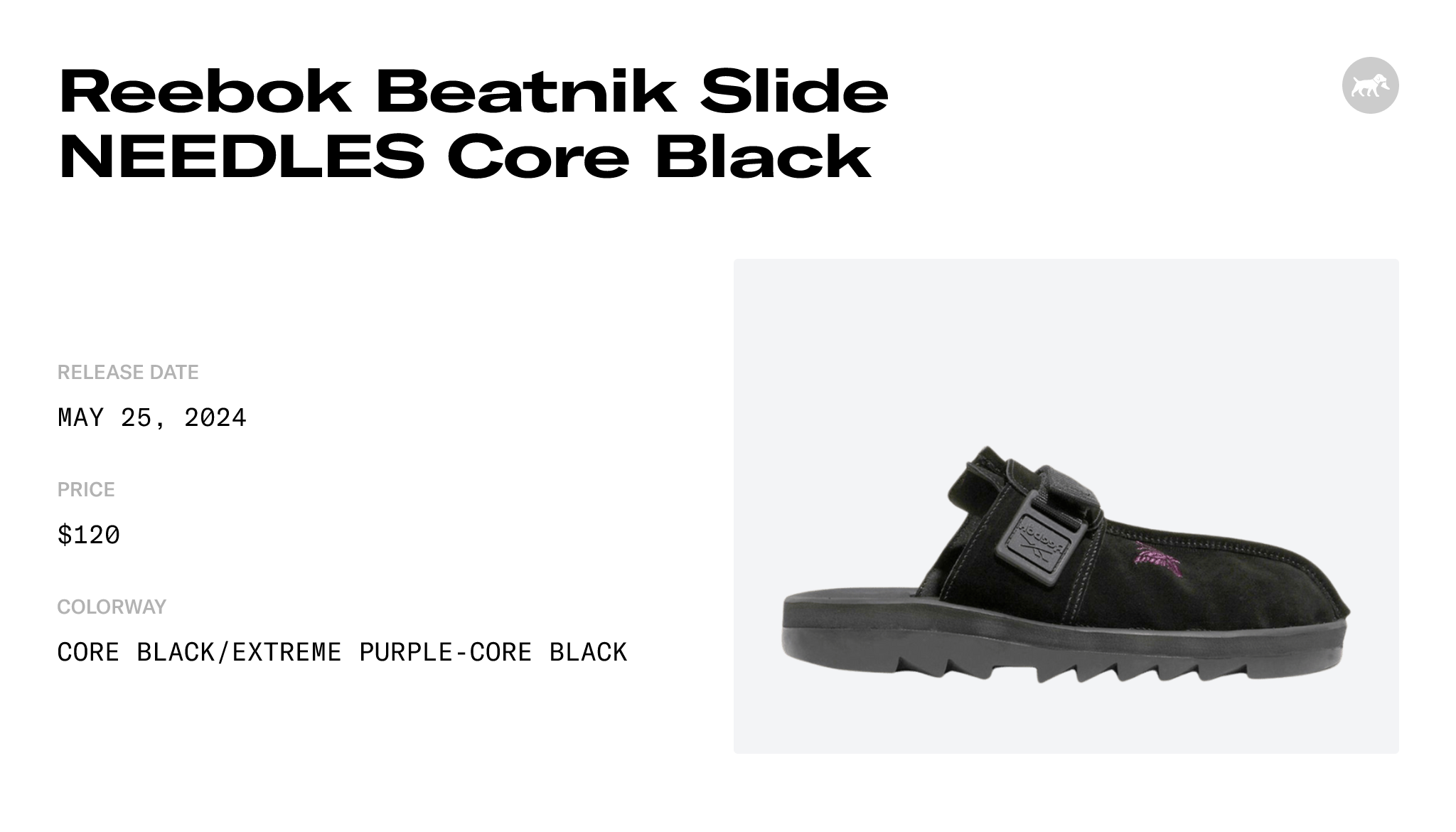 Reebok Beatnik Slide NEEDLES Core Black - 100207686