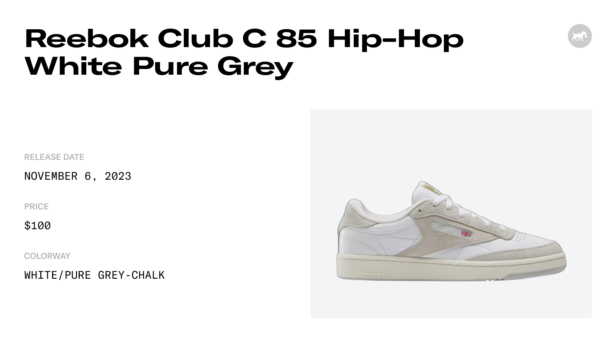 Reebok Club C 85 Hip-Hop White Pure Grey - 100073833
