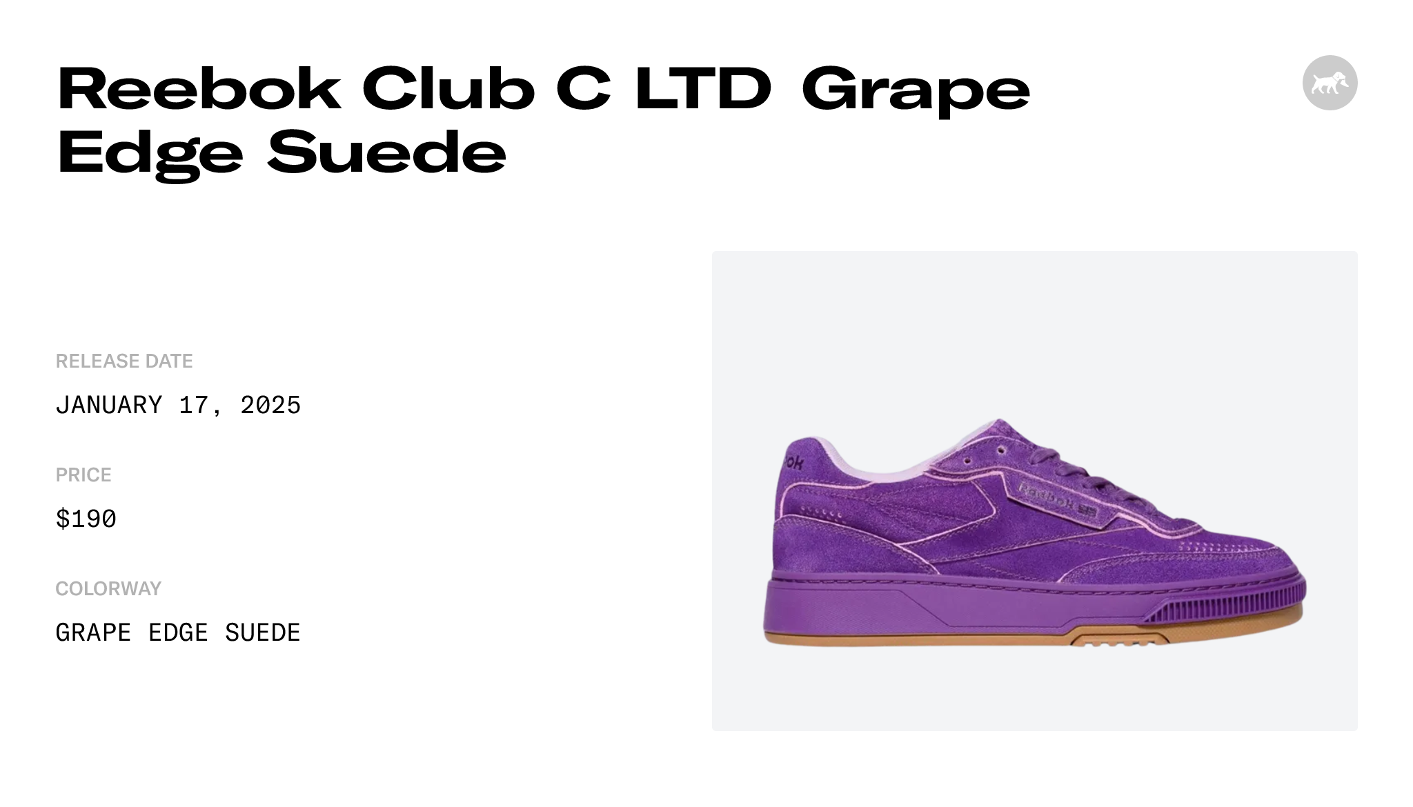 Reebok Club C LTD Grape Edge Suede - 100236468 Raffles & Where to Buy