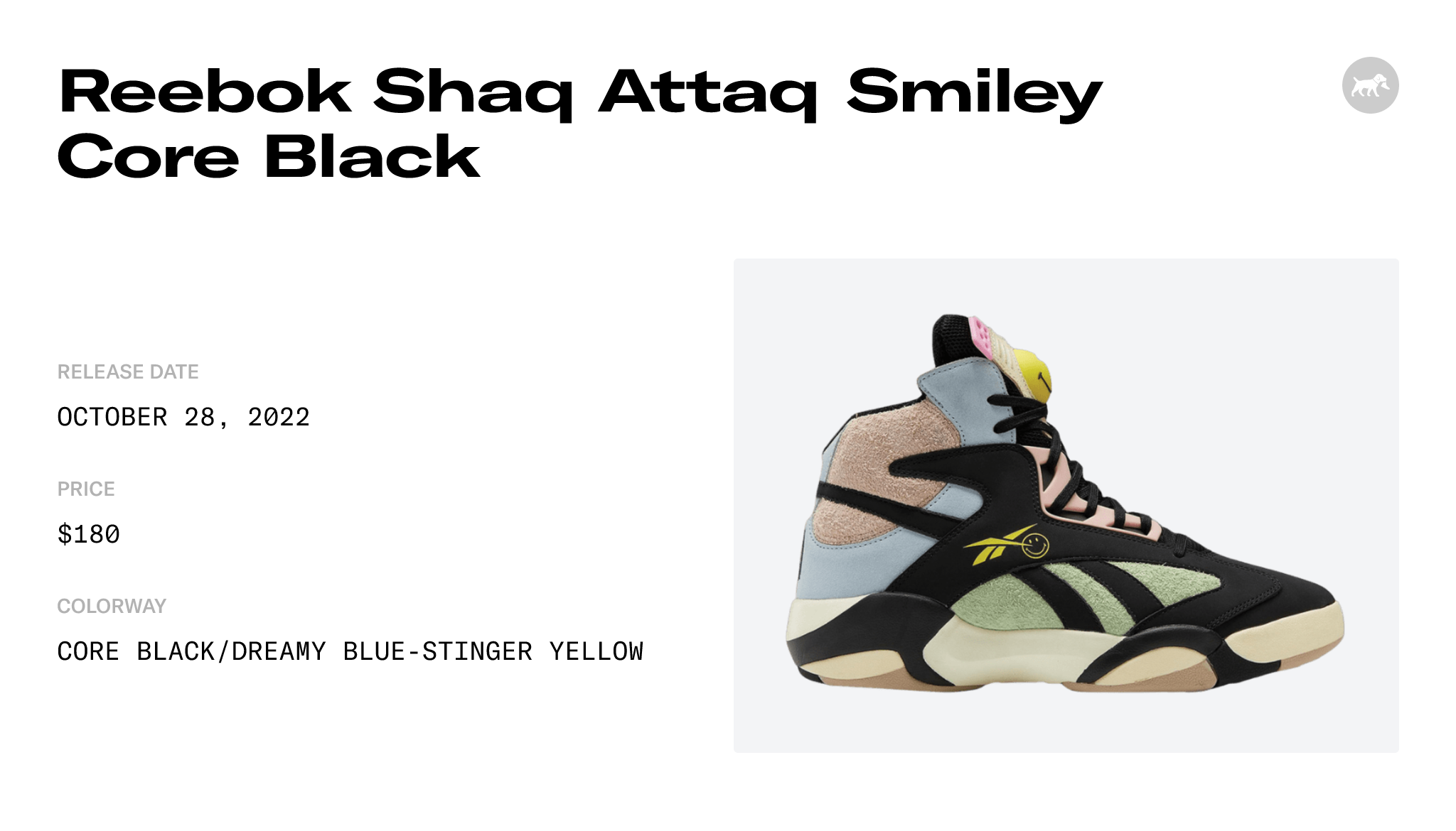 Reebok Shaq Attaq Smiley Core Black - GX2250 Raffles & Where to Buy