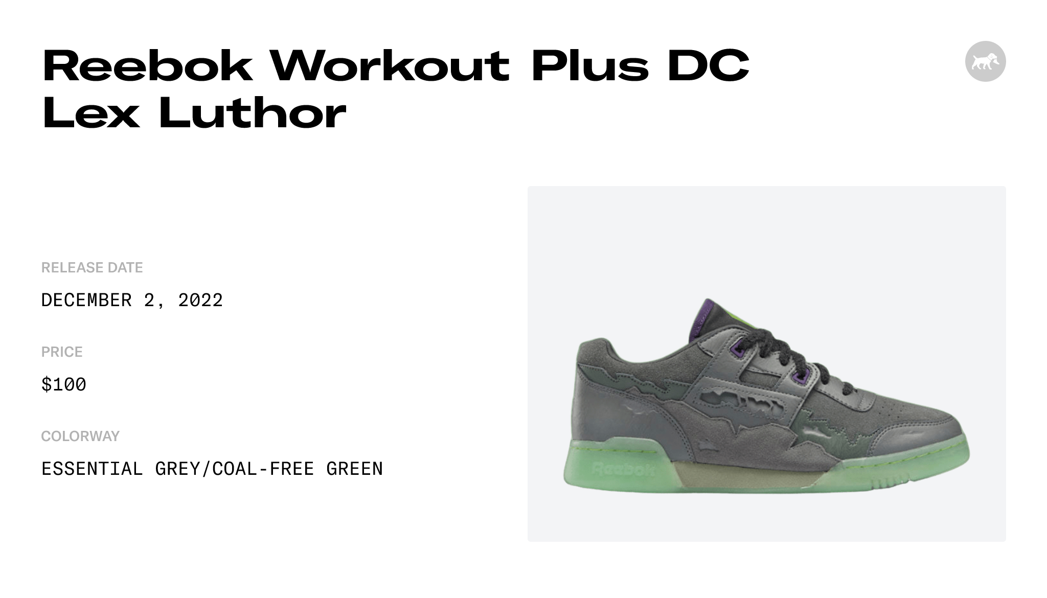 Reebok Workout Plus DC Lex Luthor - HQ4575 Raffles & Where to Buy
