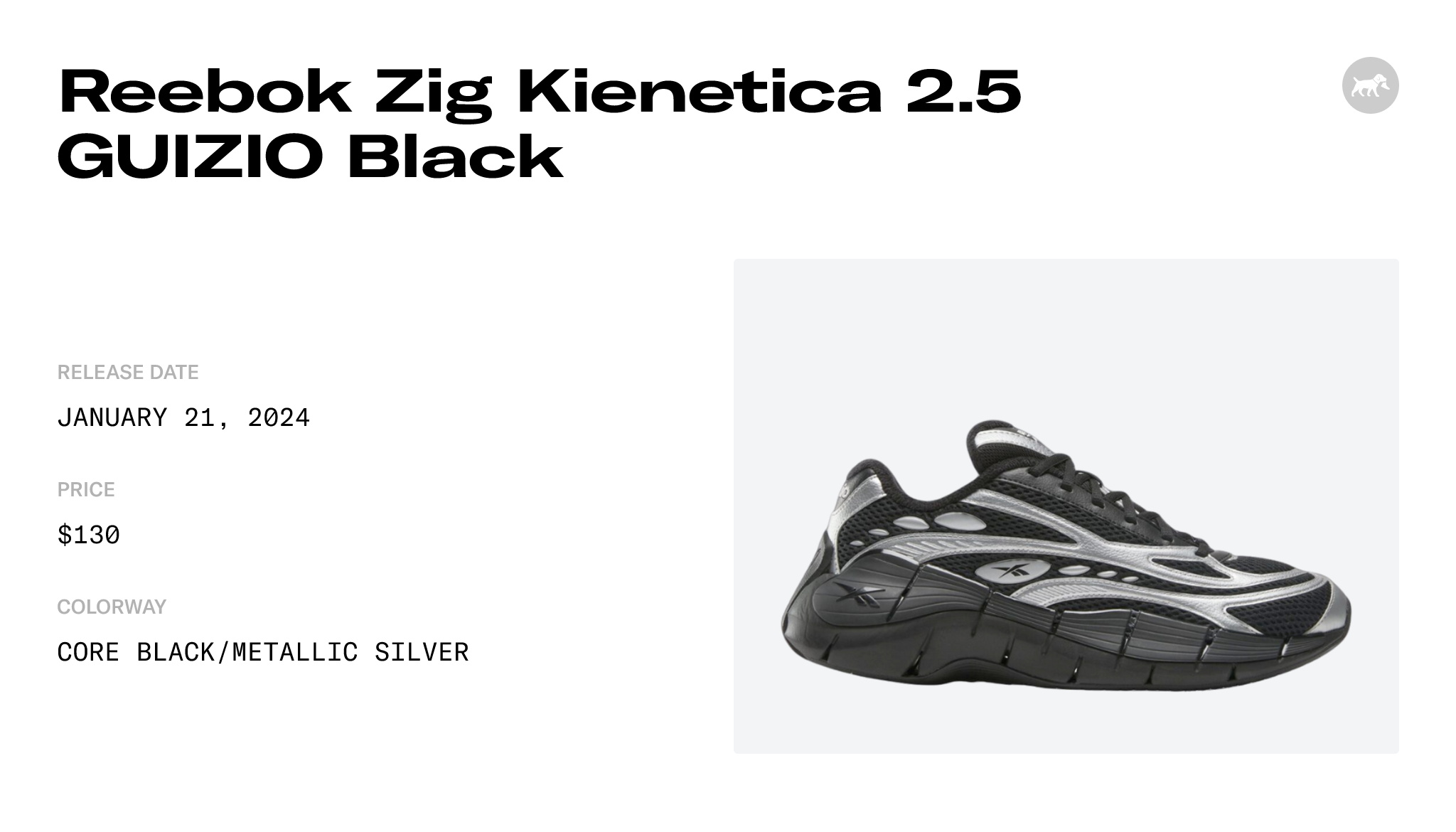 Reebok Zig Kienetica 2.5 GUIZIO Black - 100069911 Raffles & Where to Buy