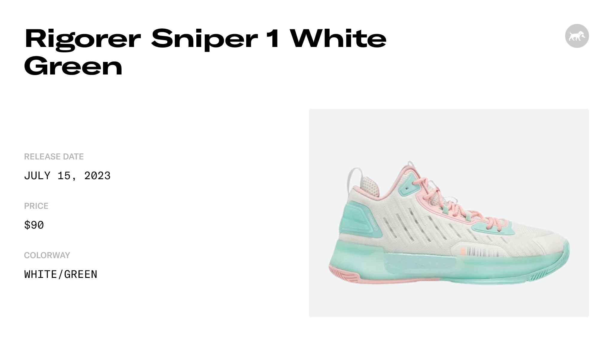 Rigorer Sniper 1 White Green - Z122360156-5 Raffles & Where to Buy