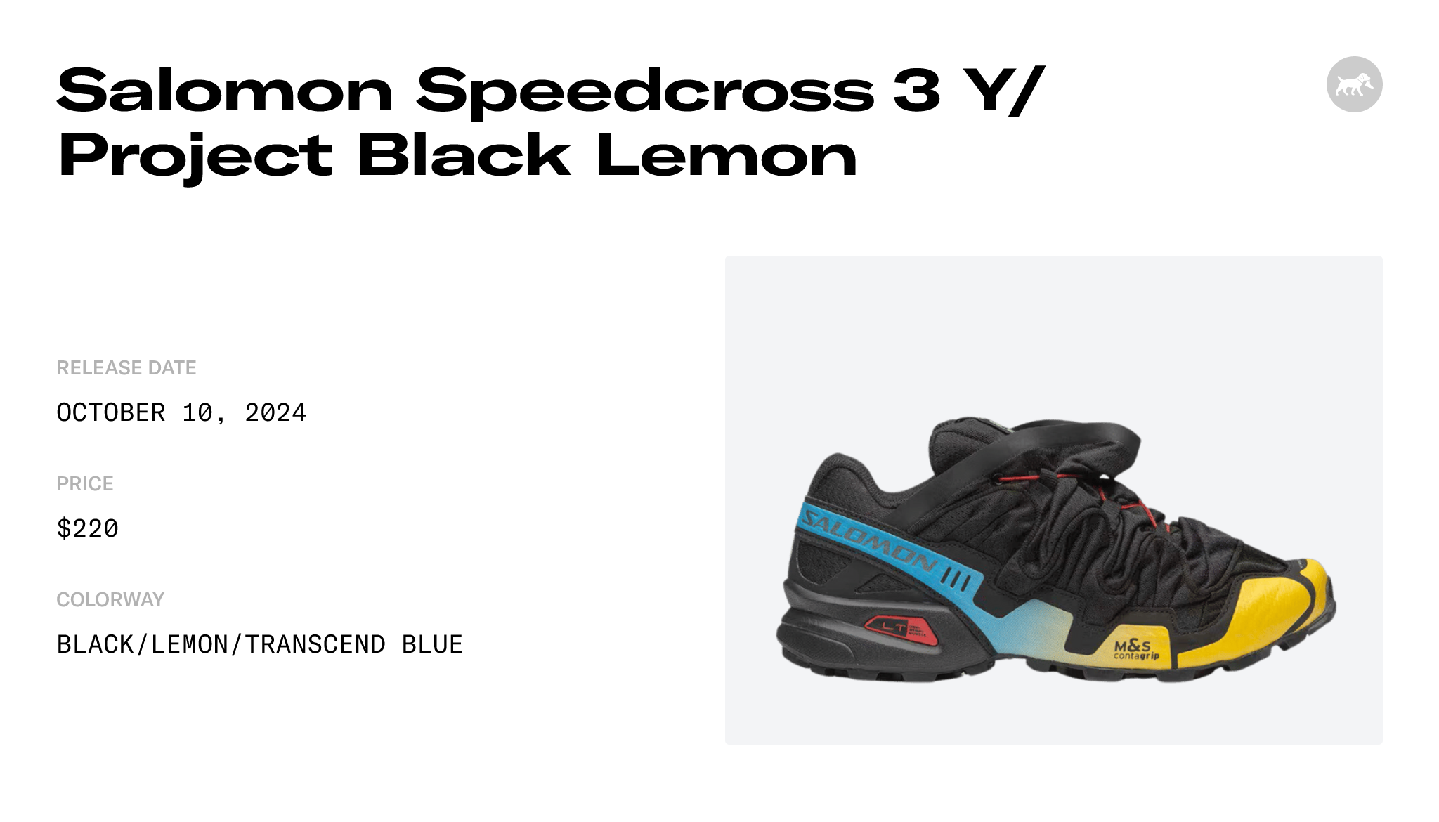 Salomon Speedcross 3 Y/Project Black Lemon - L47642300