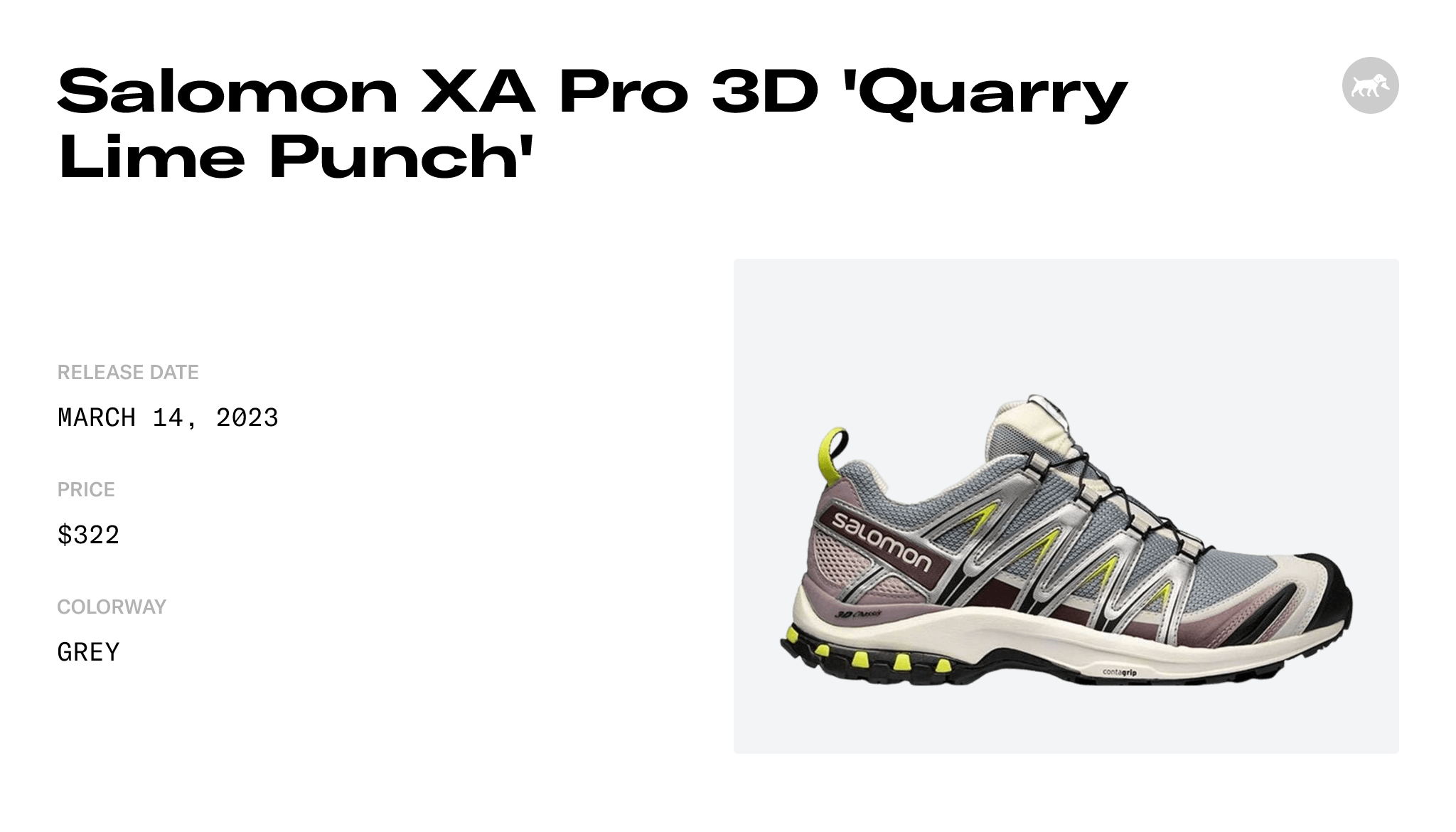 Salomon XA Pro 3D 'Quarry Lime Punch' - L41232200 Raffles & Where to Buy