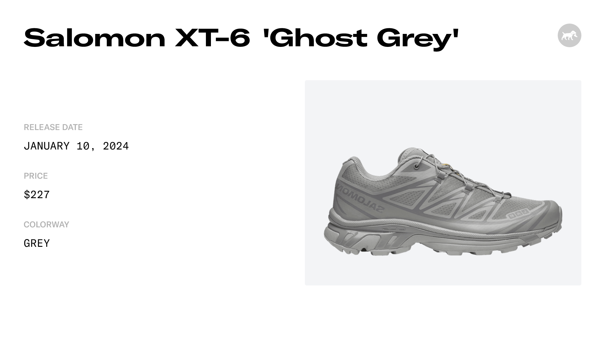 Salomon XT-6 'Ghost Grey' - L47444800 Raffles & Where to Buy