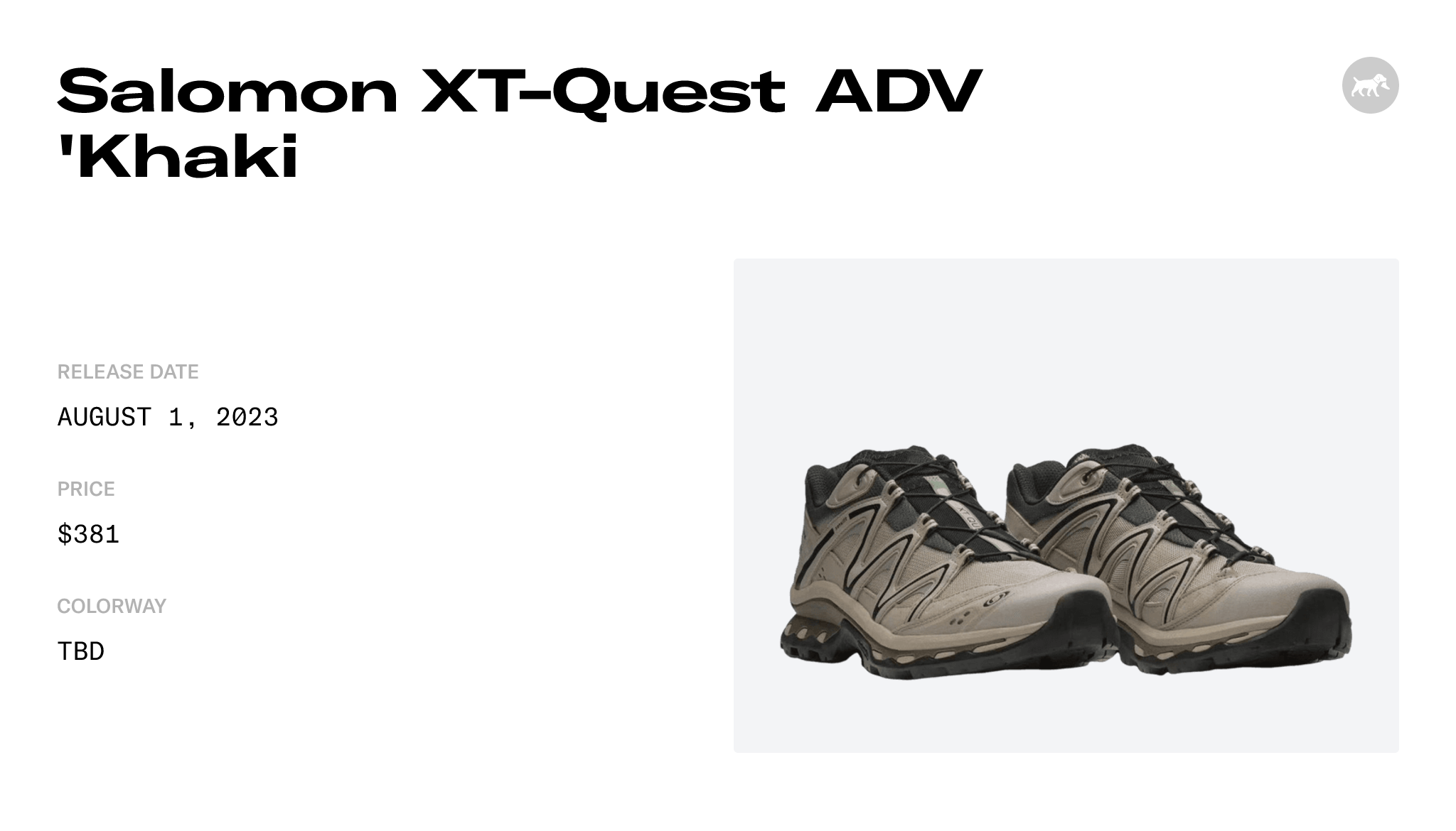 Salomon XT-Quest ADV 'Khaki - L47479000 Raffles & Where to Buy