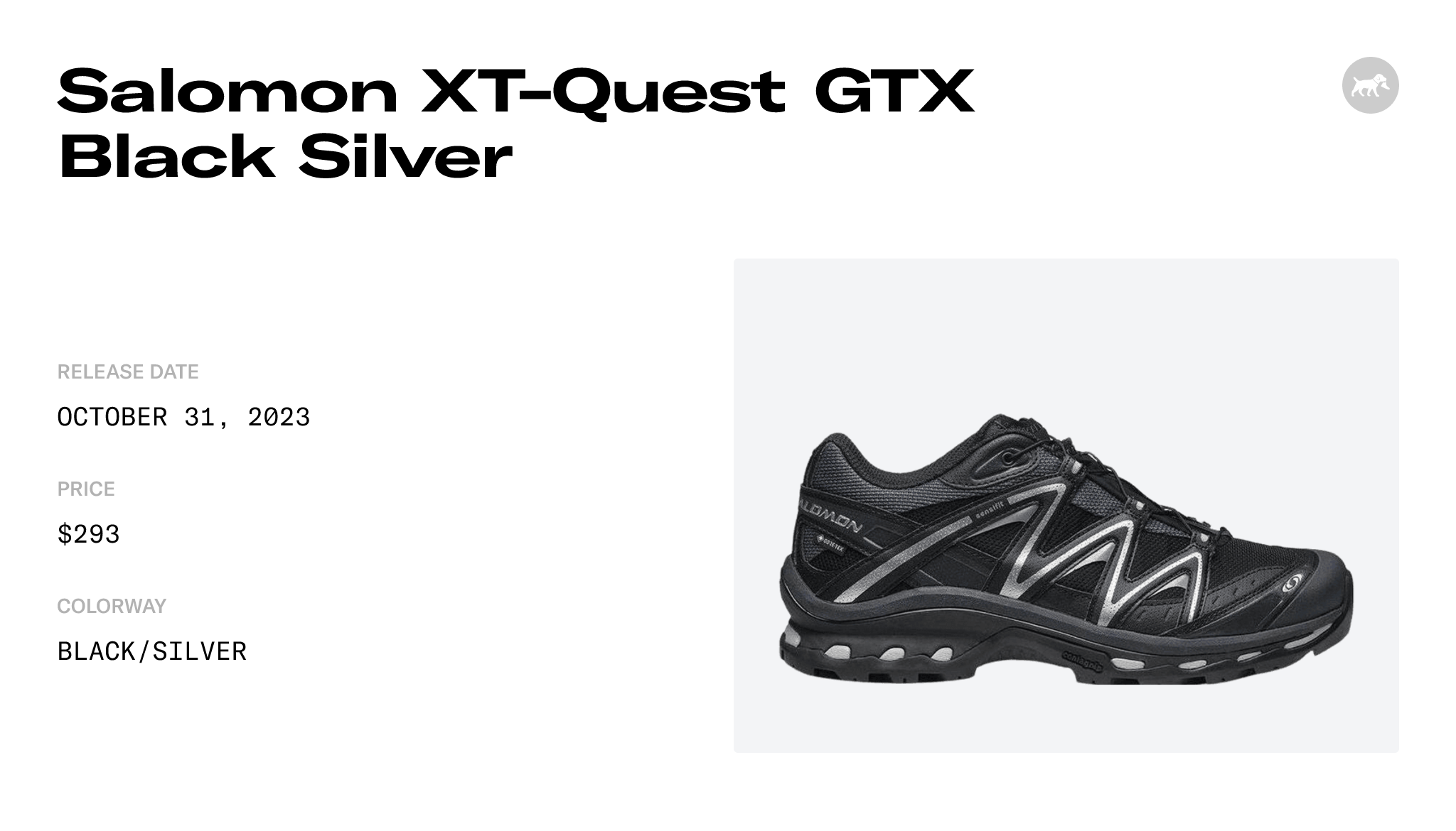 Salomon XT-Quest GTX Black Silver - L47429400 Raffles & Where to Buy