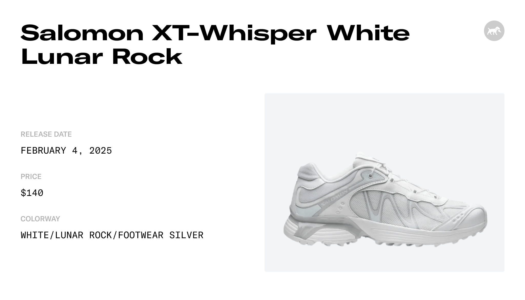Salomon XT-Whisper White Lunar Rock - L47761900 Raffles & Where to Buy