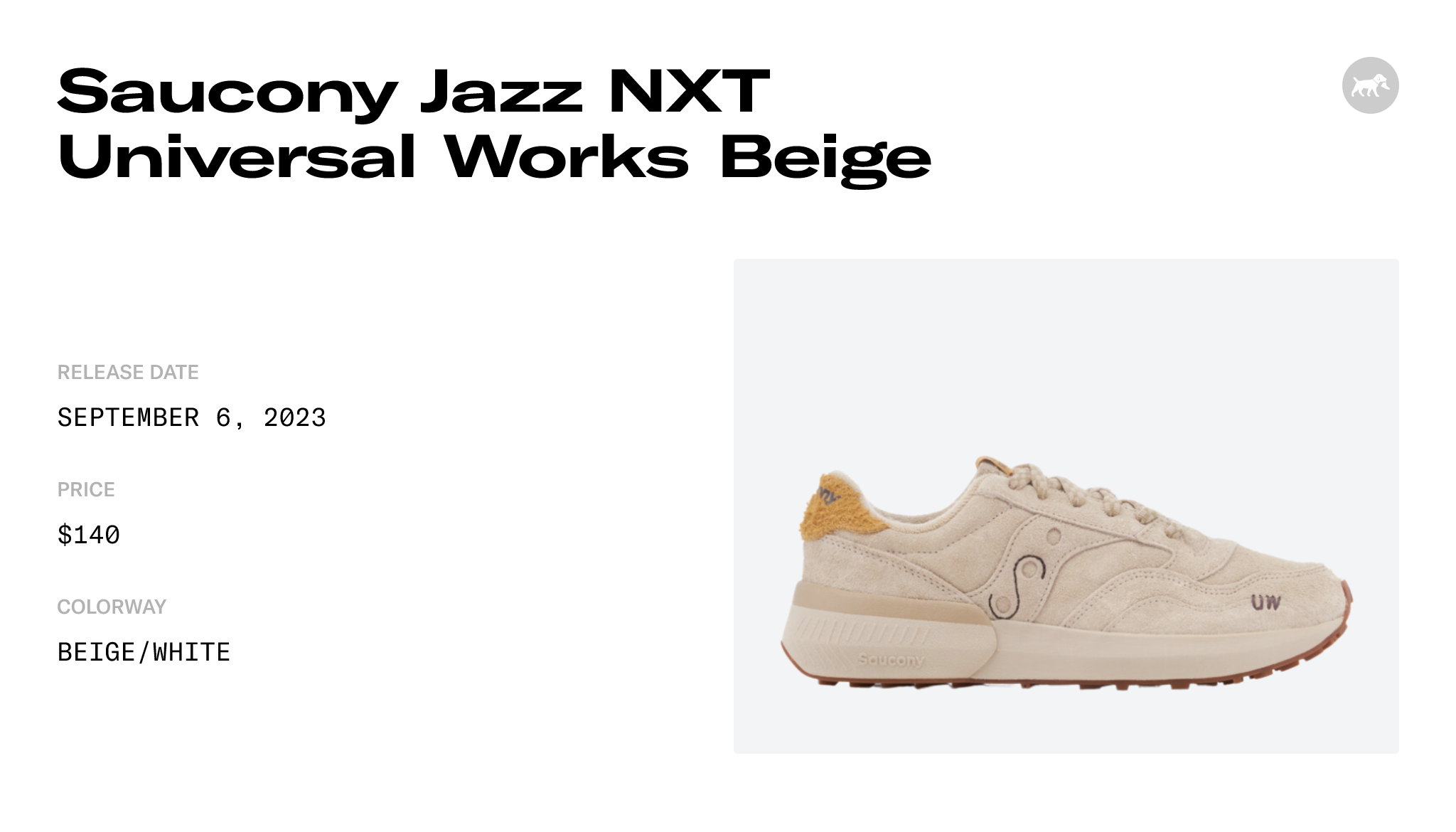 Saucony Jazz NXT Universal Works Beige - S70824-2 Raffles & Where to Buy
