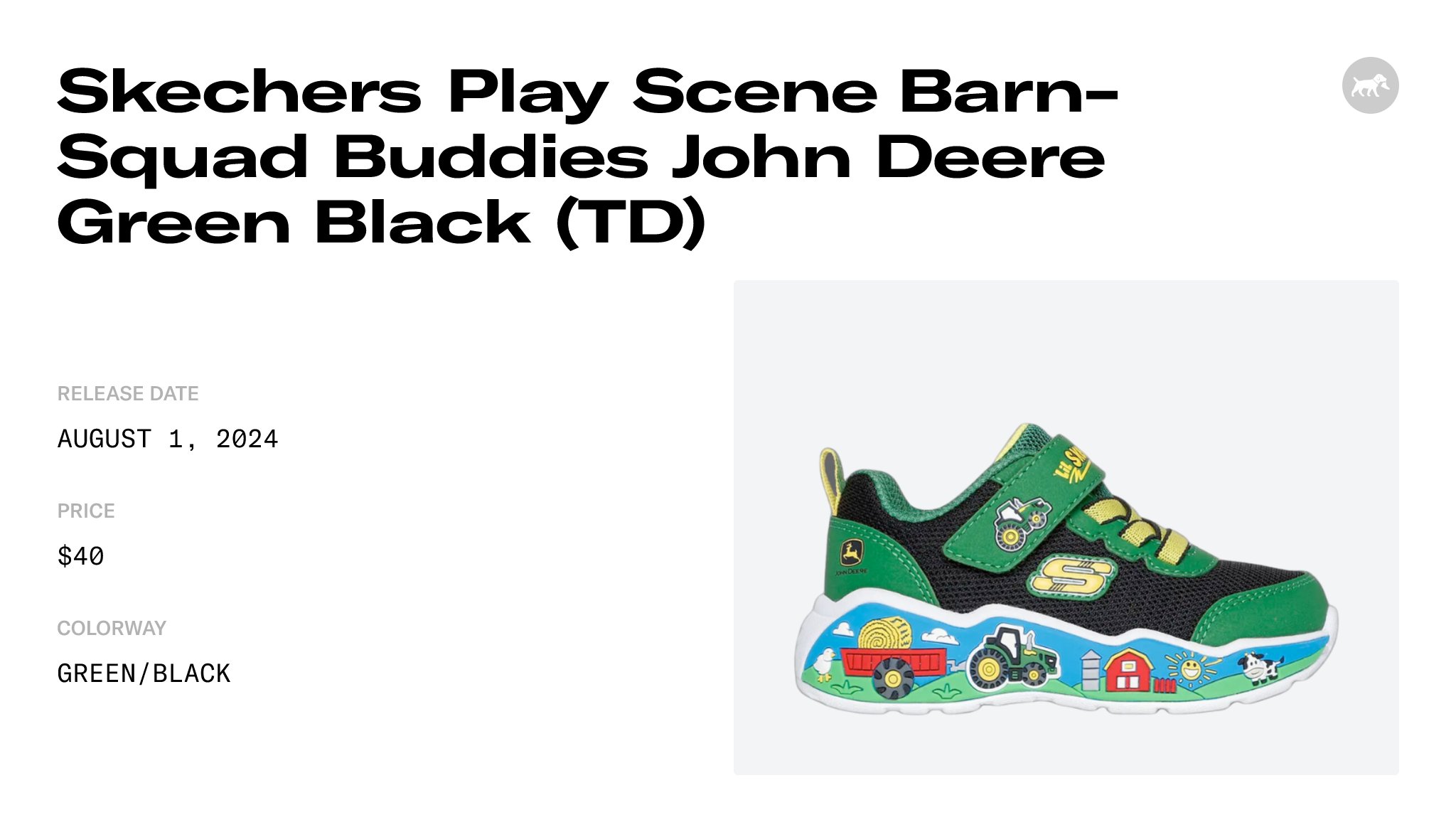 Skechers Play Scene Barn-Squad Buddies John Deere Green Black (TD ...