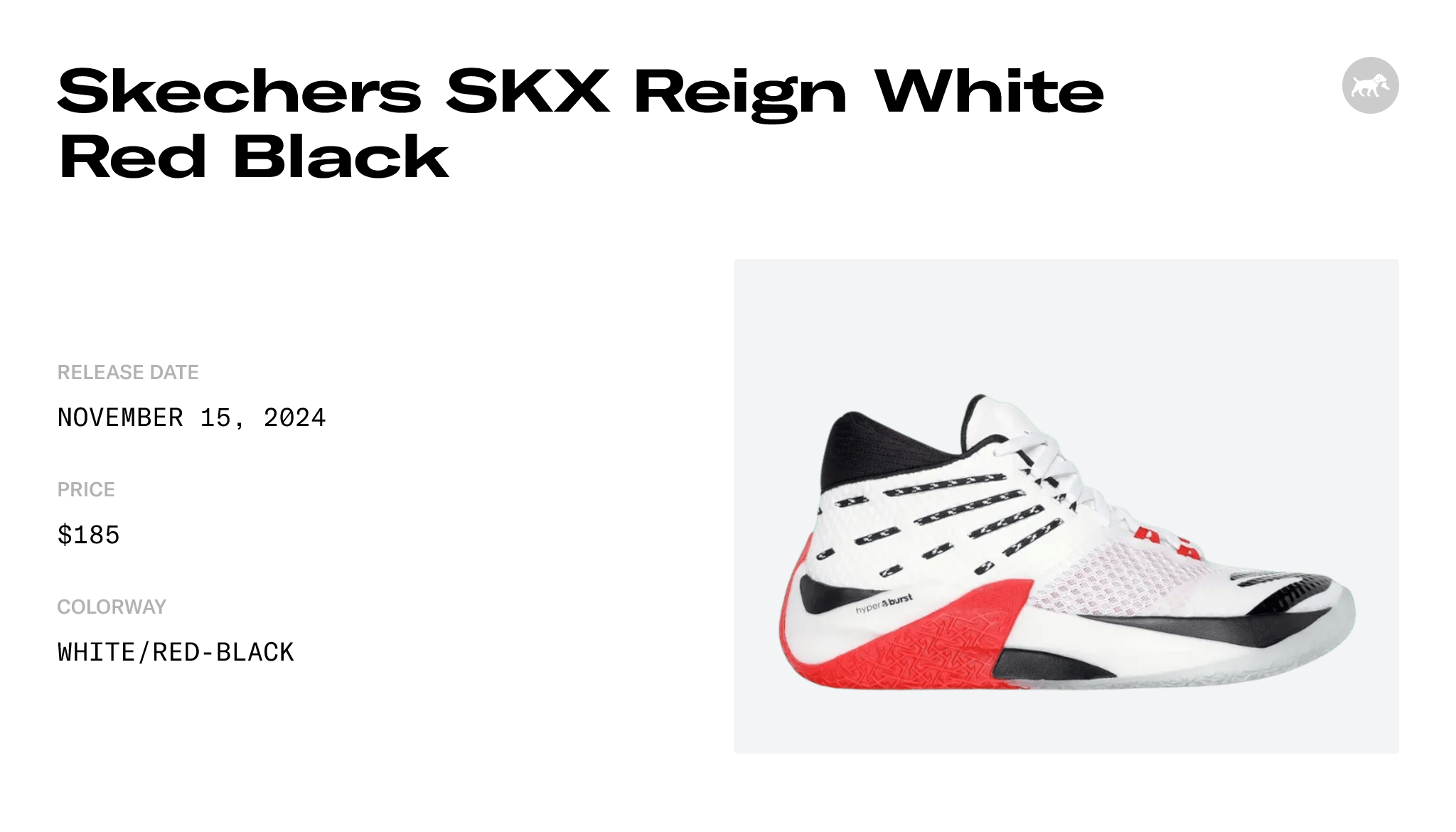 Skechers SKX Reign White Red Black - 253020-WRBK Raffles & Where to Buy