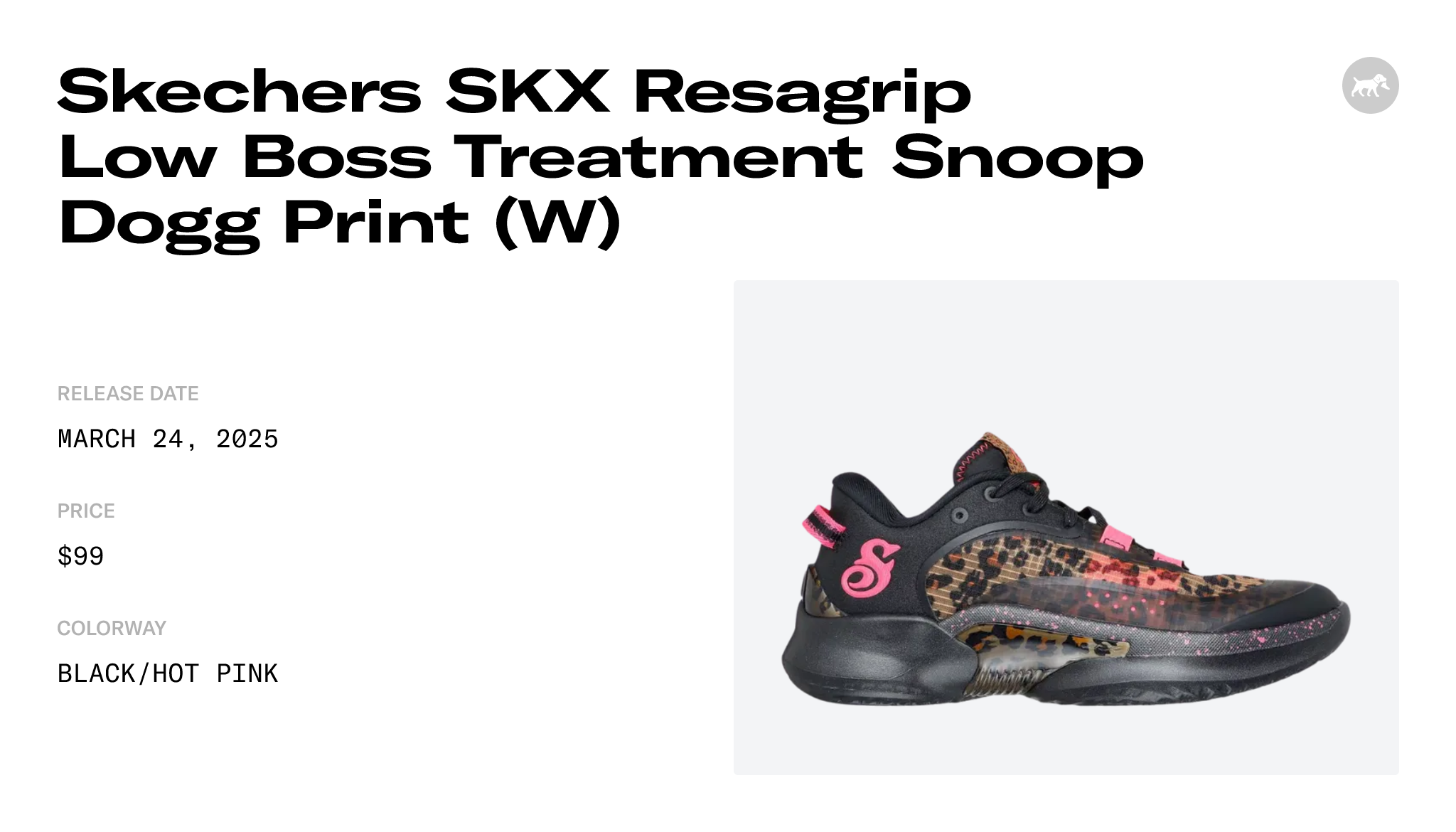 Skechers SKX Resagrip Low Boss Treatment Snoop Dogg Print (W) - 187002-BKHP