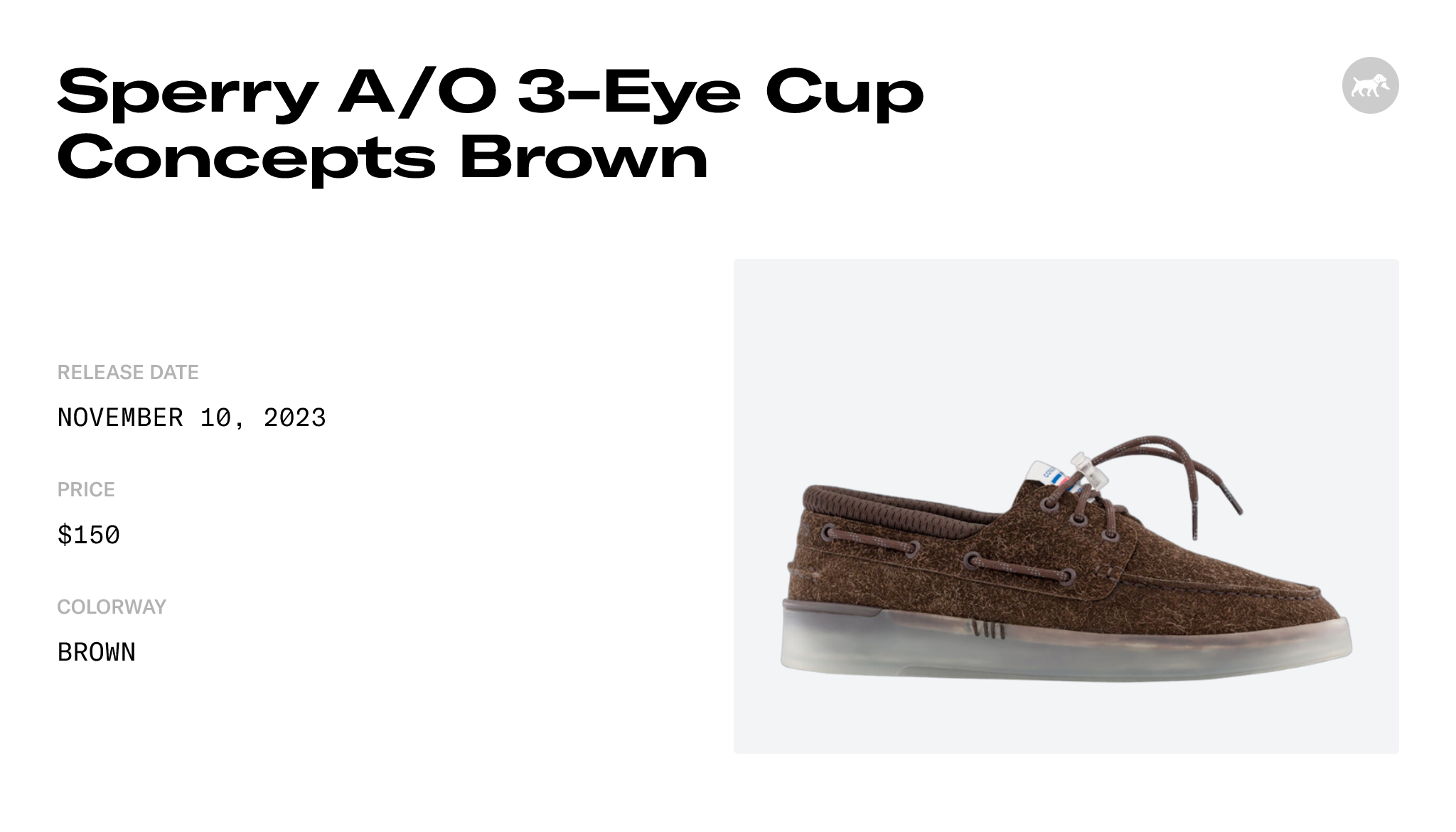 Sperry A/O 3-Eye Cup Concepts Brown - STS25220 Raffles & Where to Buy