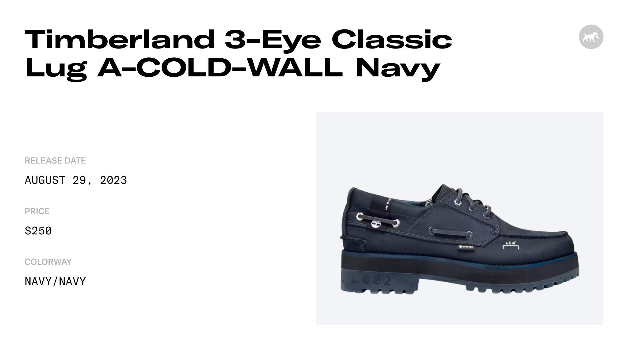 Timberland 3-Eye Classic Lug A-COLD-WALL Navy - TB0A683Y433