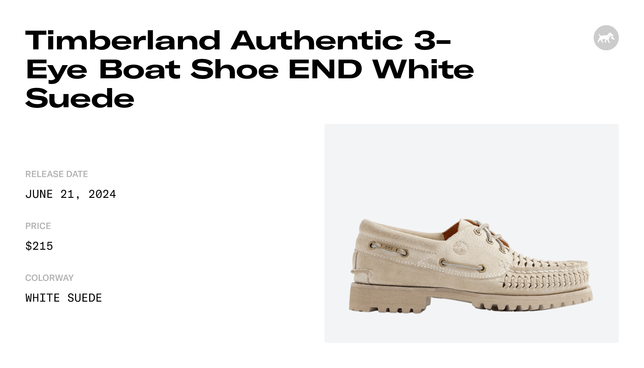Timberland Authentic 3-Eye Boat Shoe END White Suede - TB0A6A7FEZ21