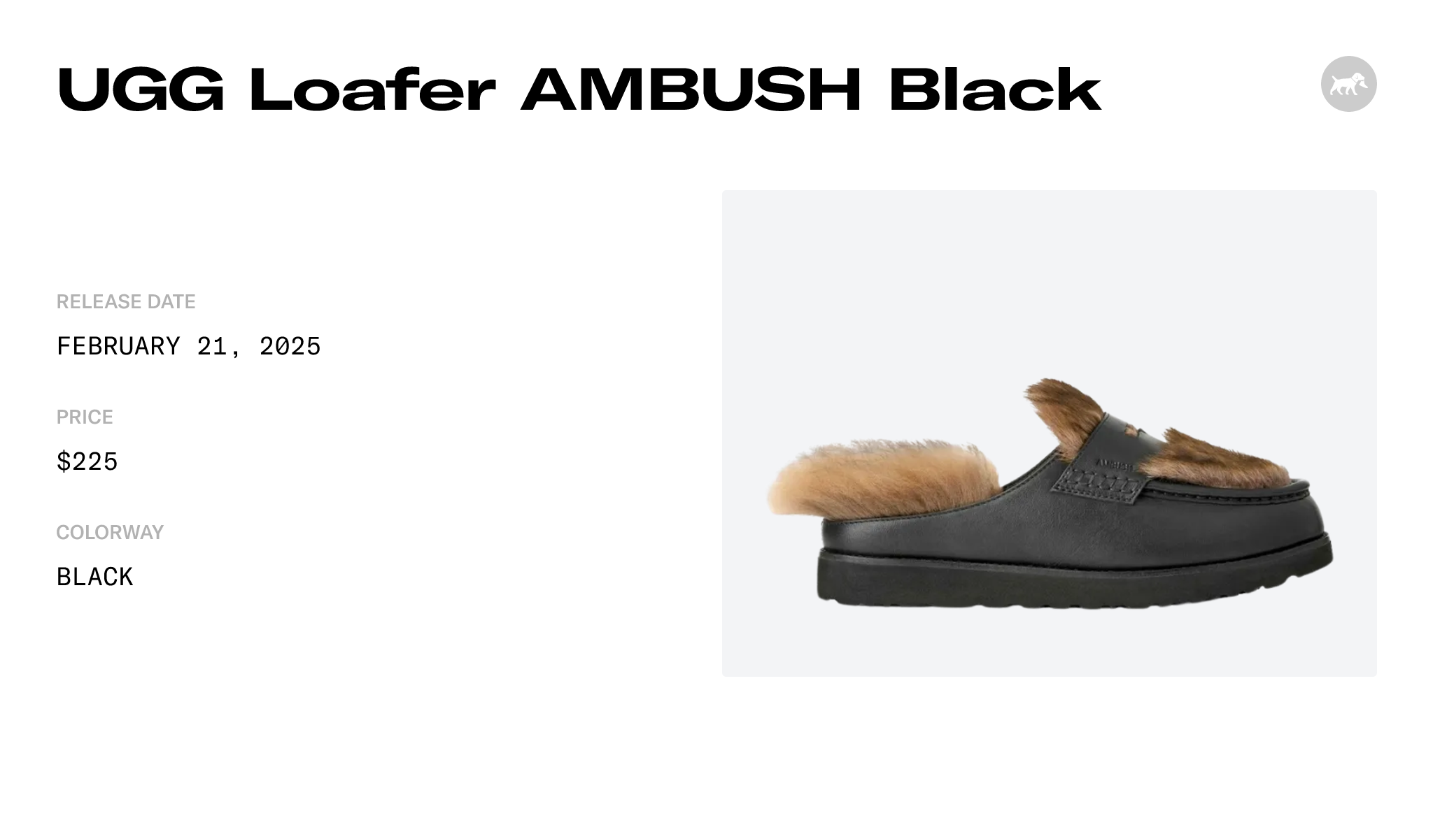 UGG Loafer AMBUSH Black - 1172911-BLK Raffles & Where to Buy