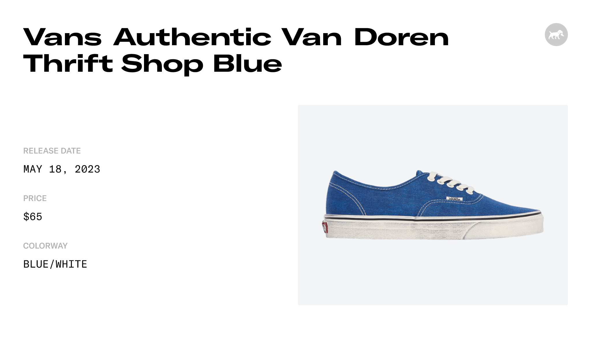 Vans Authentic Van Doren Thrift Shop Blue - A5KS97WM