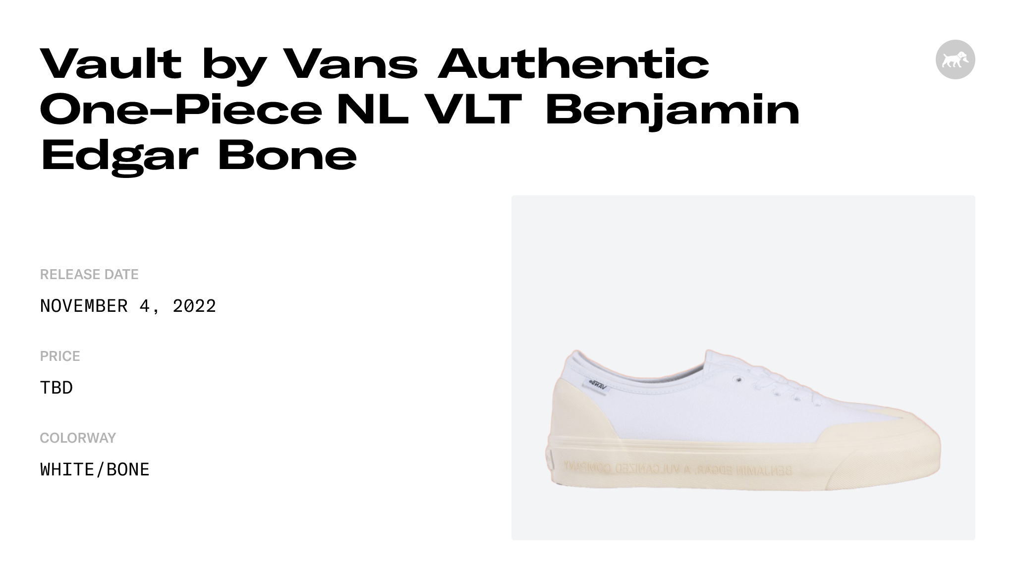 Vault by Vans Authentic One-Piece NL VLT Benjamin Edgar Bone